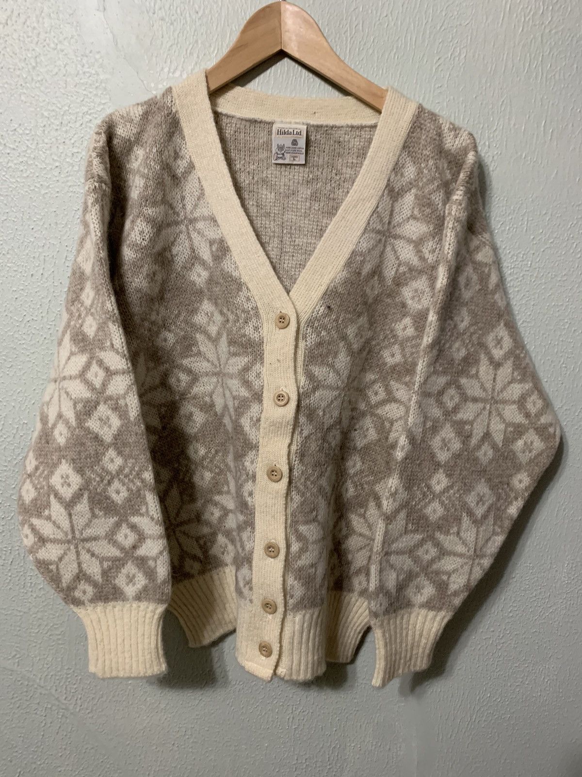 Cardigan × Coloured Cable Knit Sweater × Vintage Vintage Icelandic ...