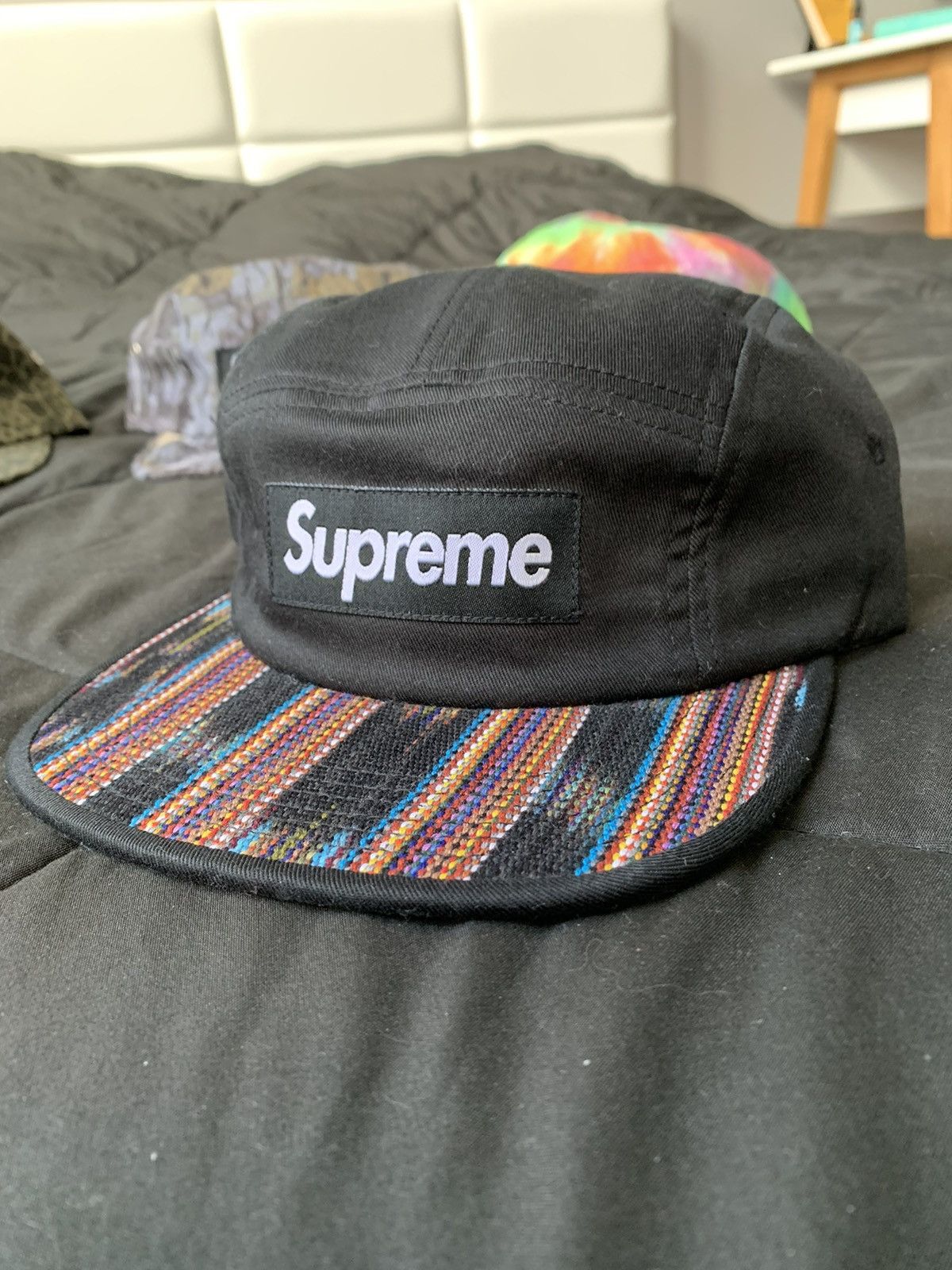 Supreme Supreme Box Logo Camp Cap Quilt Brim Embroidery Tribal | Grailed