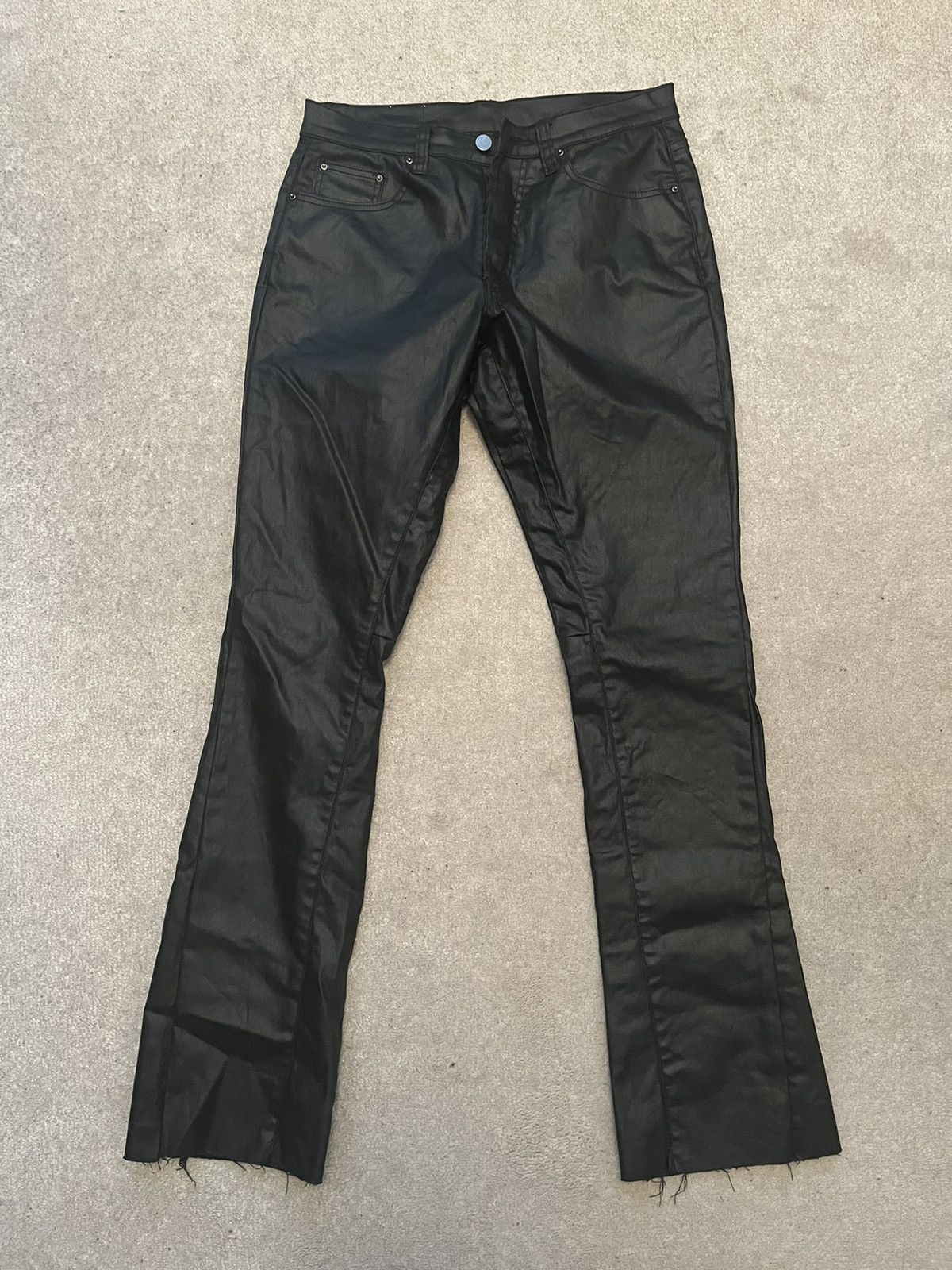Mnml Mnml Waxed Black Flare Denim Jeans Grailed