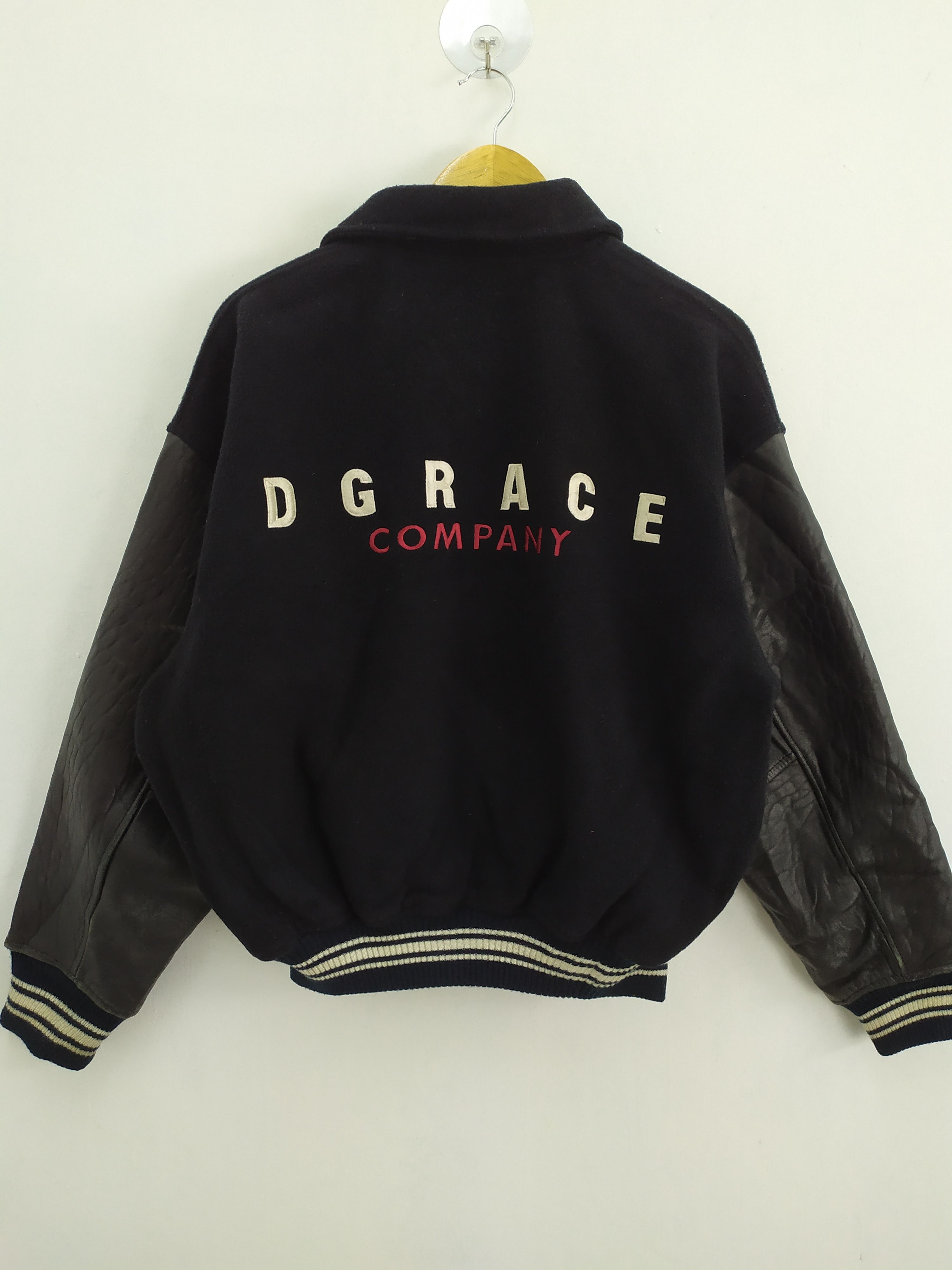 Black × Varsity × Varsity Jacket D G RACE COMPANY WOOL VARSITY JACKET ...