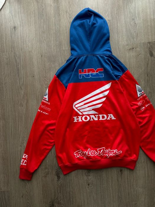 Vintage Vintage Honda HCR Racing Red Full Zip Hoodie | Grailed