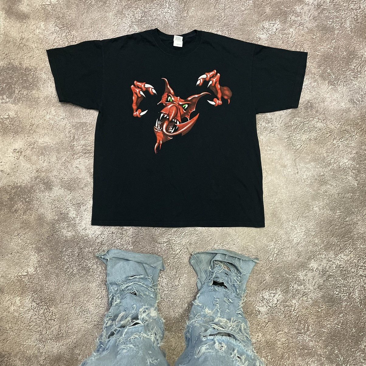 Vintage Vintage Y2K Devil Face Blood DEAD Skulls Creepy Horror Tee ...