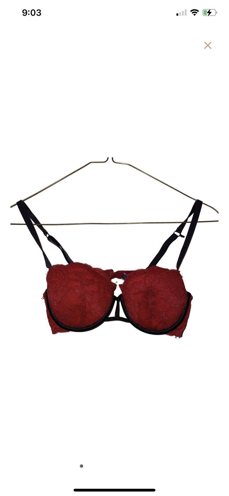 Vintage La Senza 34B Red & Black Lace Balconette Bra | Grailed