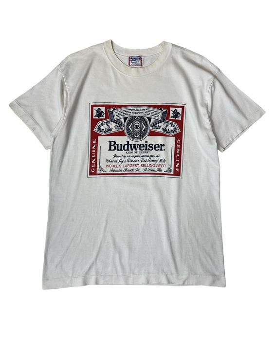 Vintage Vintage 90s budweiser big logo tshirt | Grailed