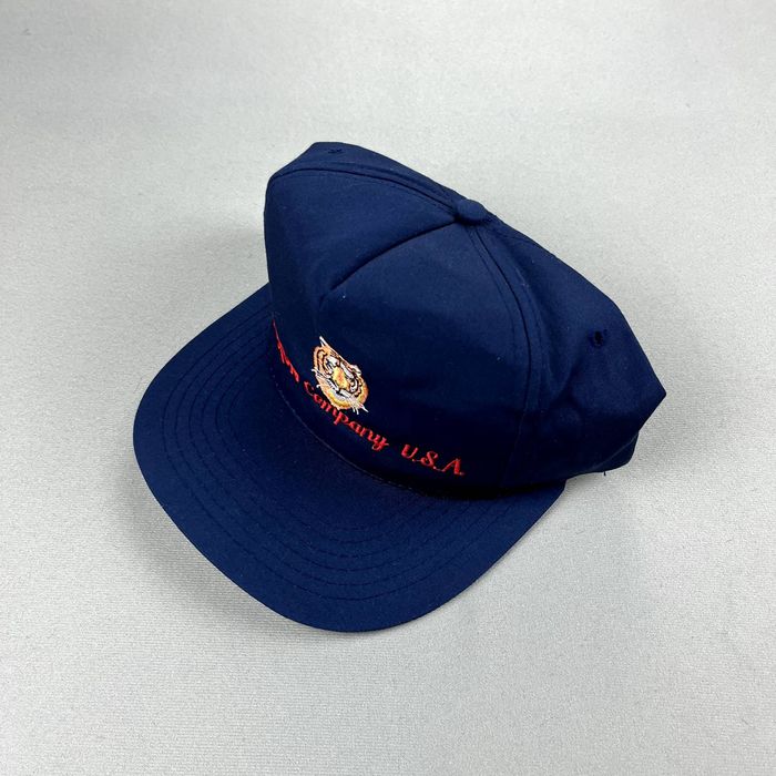 Vintage Vintage Exxon Mobil Hat Cap Snapback Navy Blue Tiger Gas Oil ...