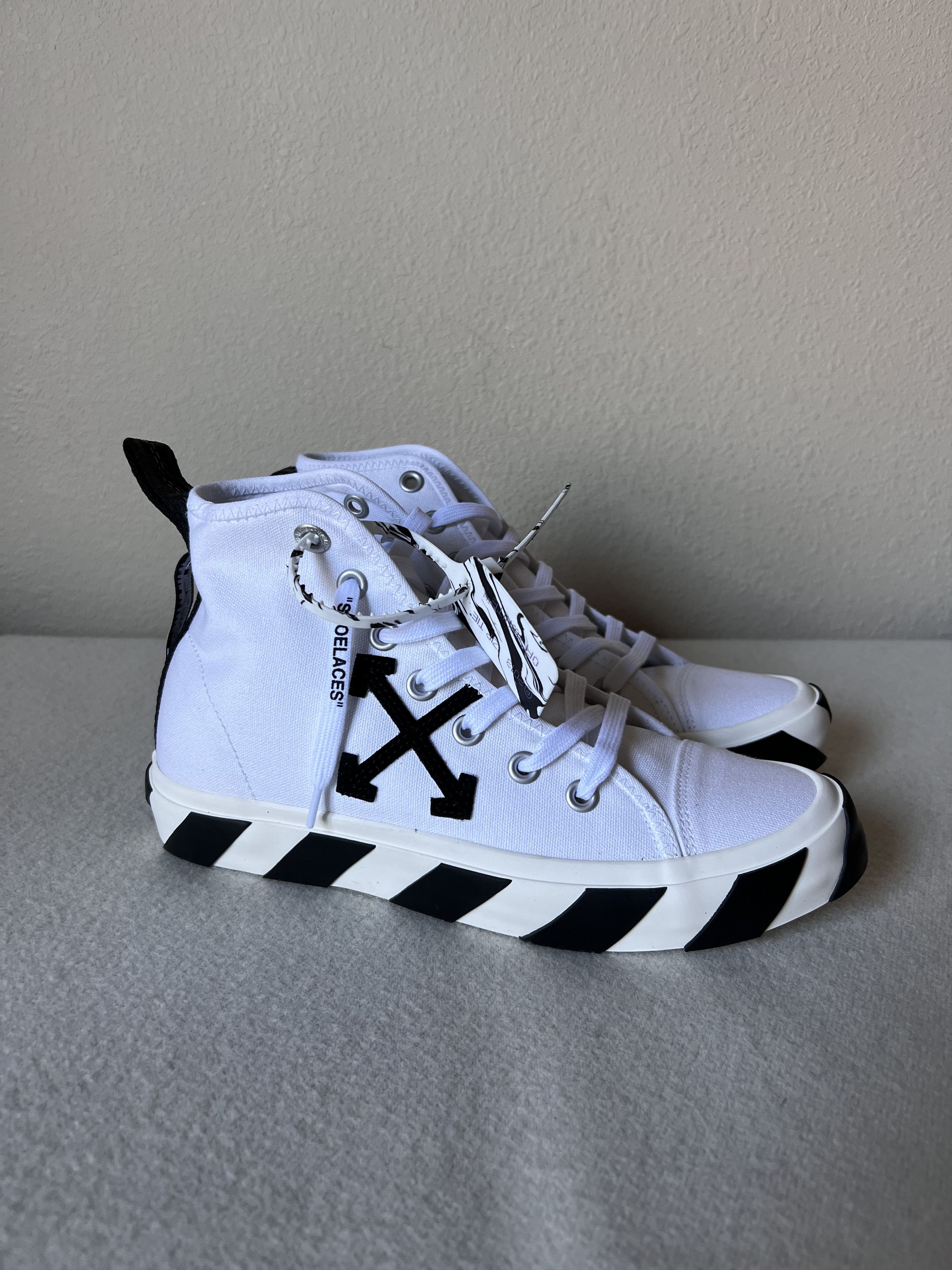 Off-White Off White Mid Top Vulcanized Canvas Sneakers in White | Grailed