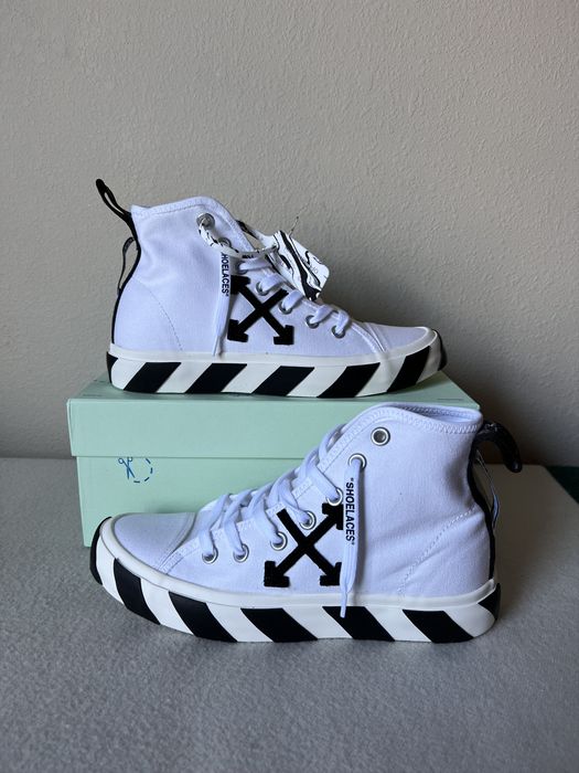 Off-White Off White Mid Top Vulcanized Canvas Sneakers in White | Grailed