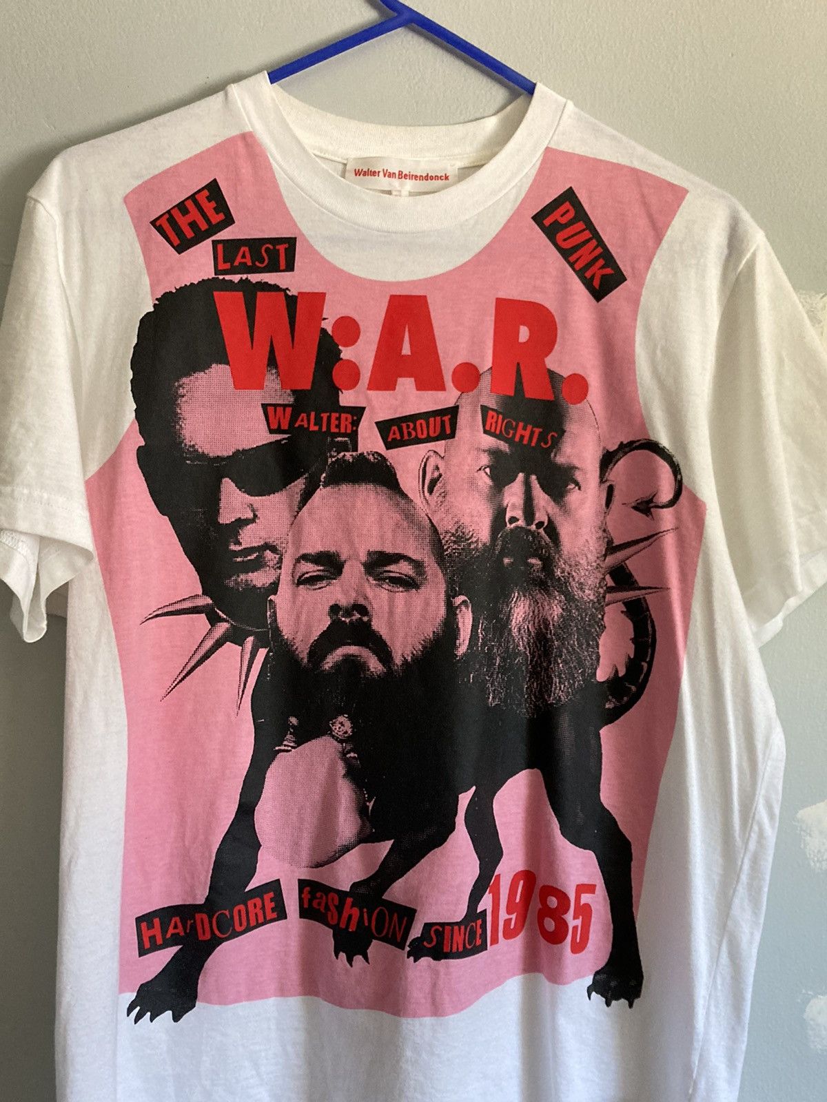 Walter Van Beirendonck SS20 W:A.R. THE LAST TRUE PUNK Pink TEE Shirt ...