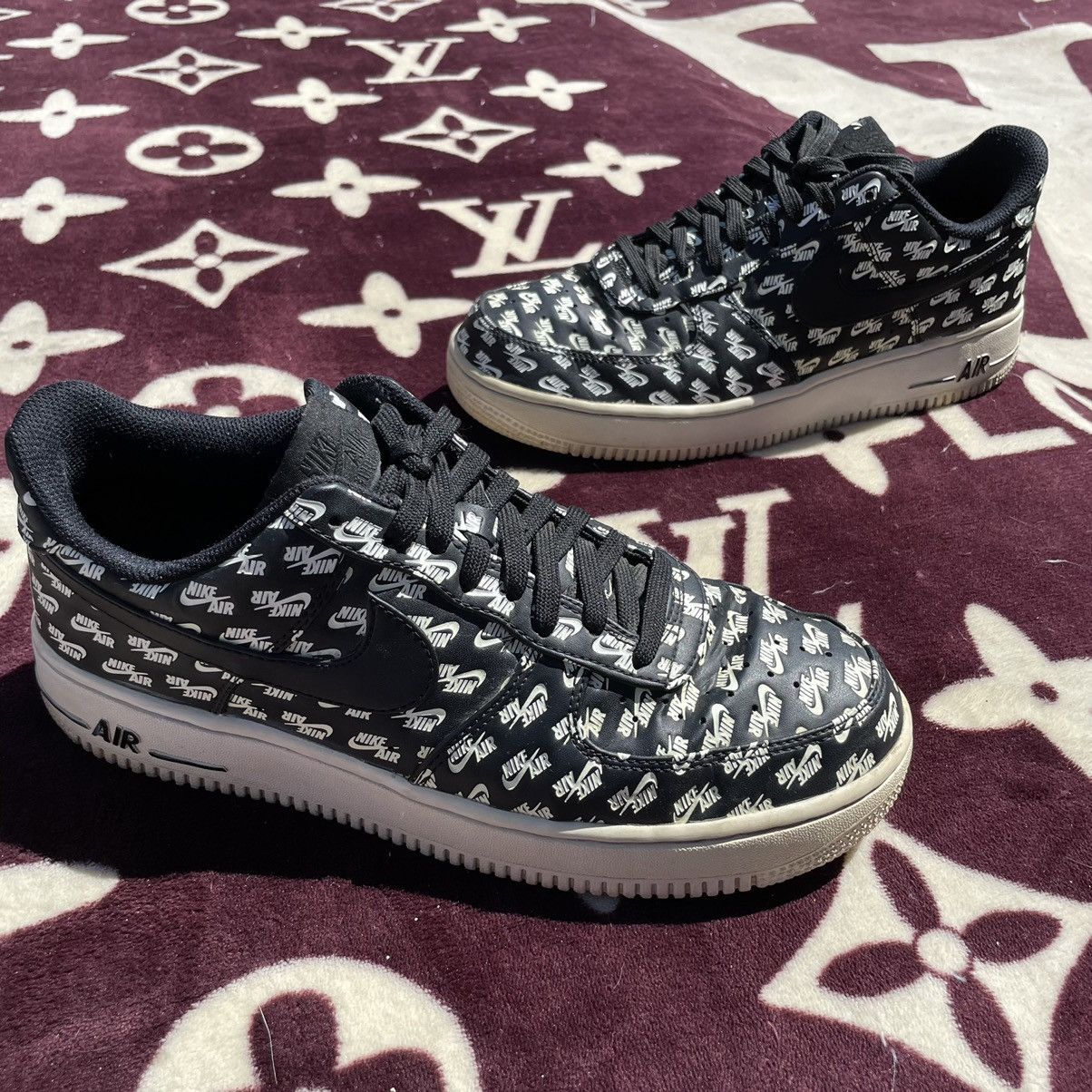 Nike Air Force 1 Low 07 QS All Over Logo Black 2017 | Grailed