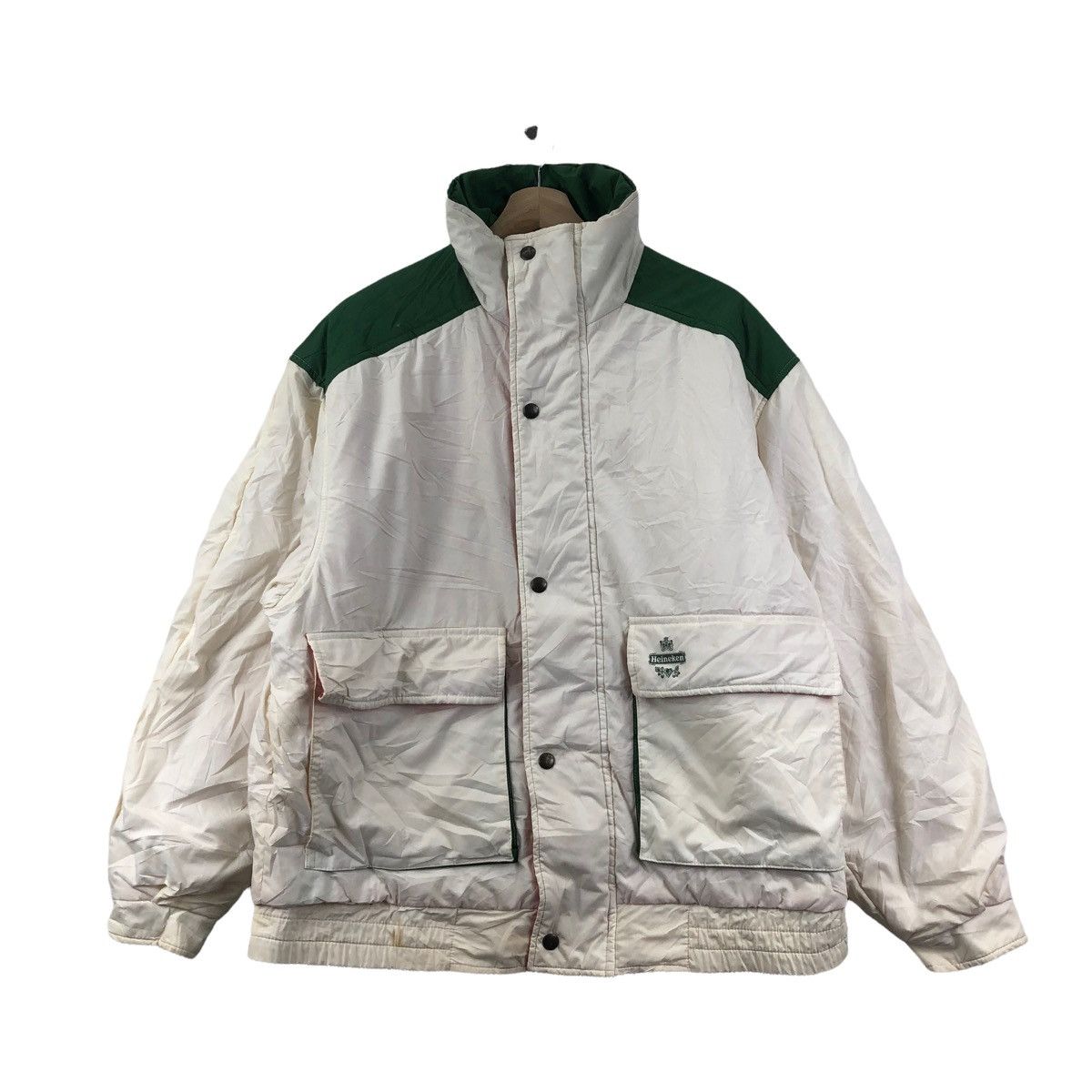 Heineken Vtg HEINEKEN BEER BEVERAGE Puffer Down Jacket Windbreaker ...