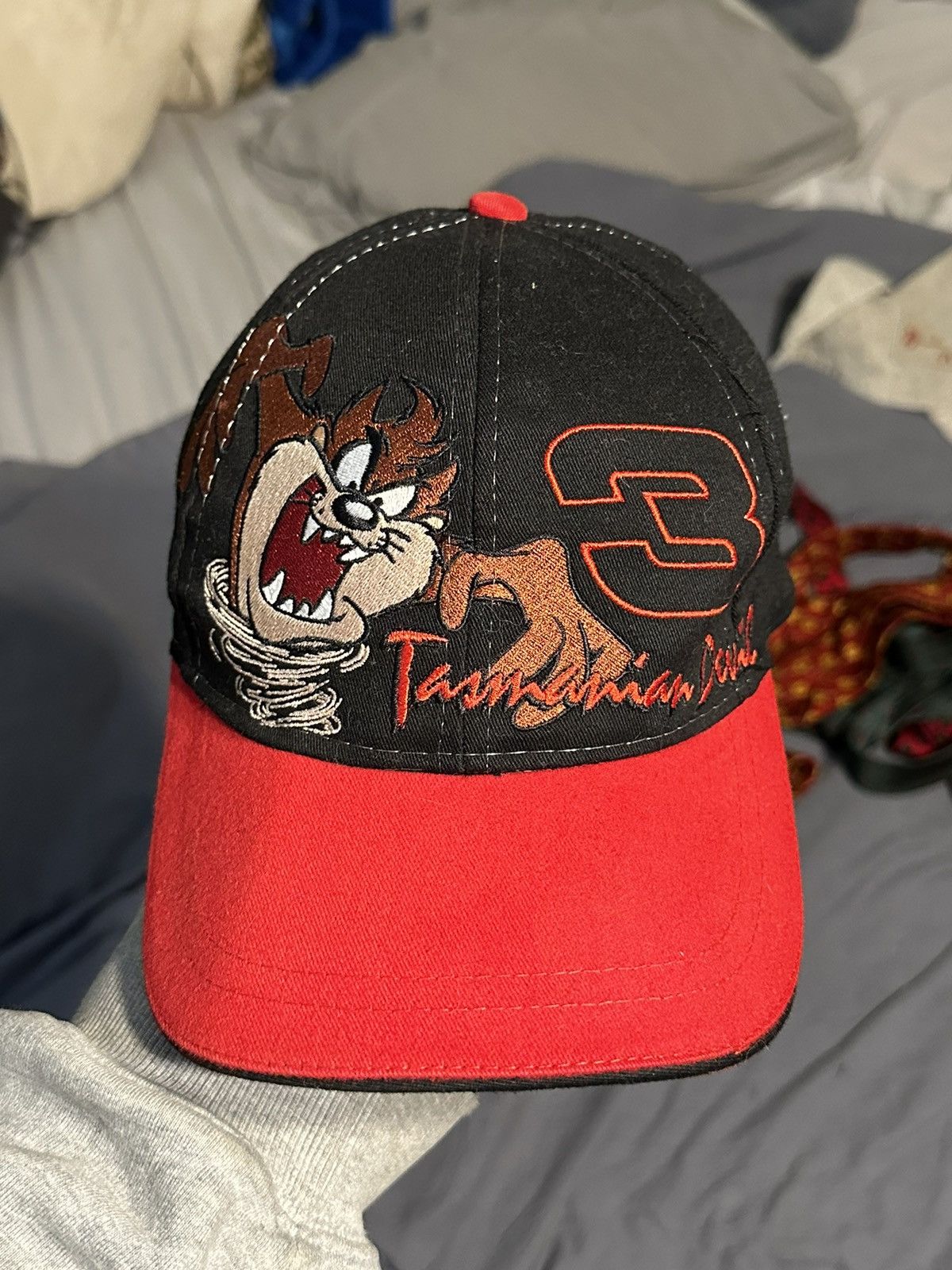 Vintage 90s Taz looney tunes dale earnhardt jr racing snap back red ...