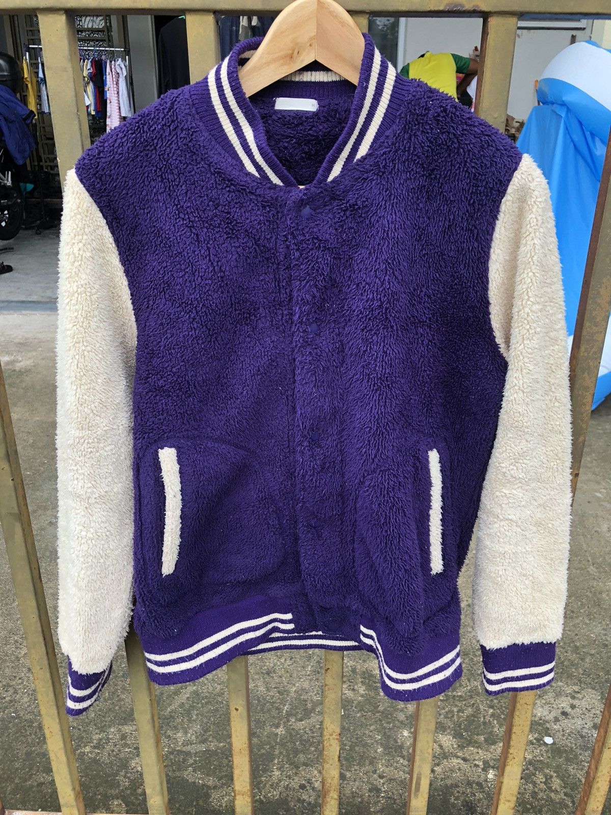 Japanese Brand varsity fleece jacket | Grailed