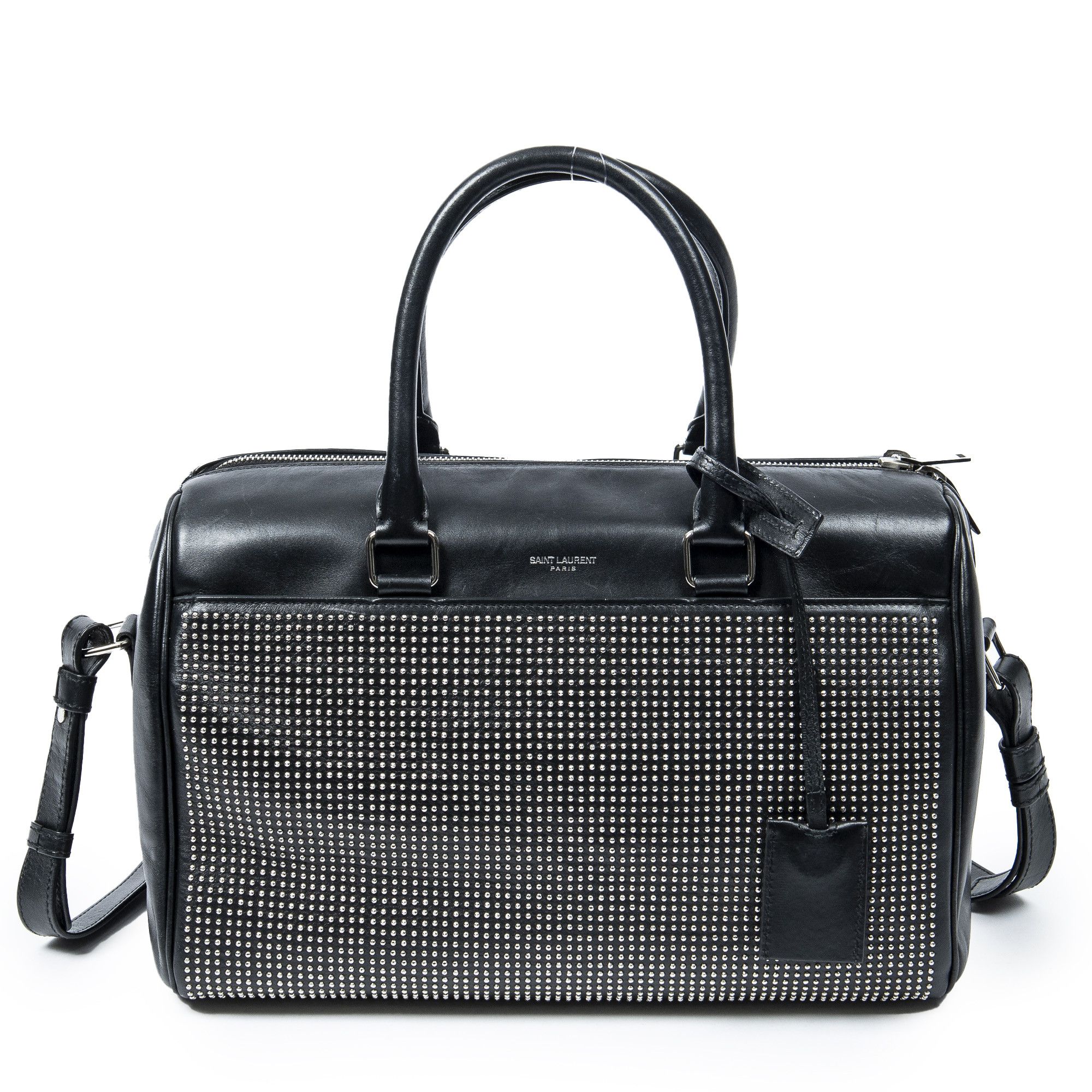 Yves Saint Laurent Duffle 6 in Black Studded Calfskin Leather | Grailed