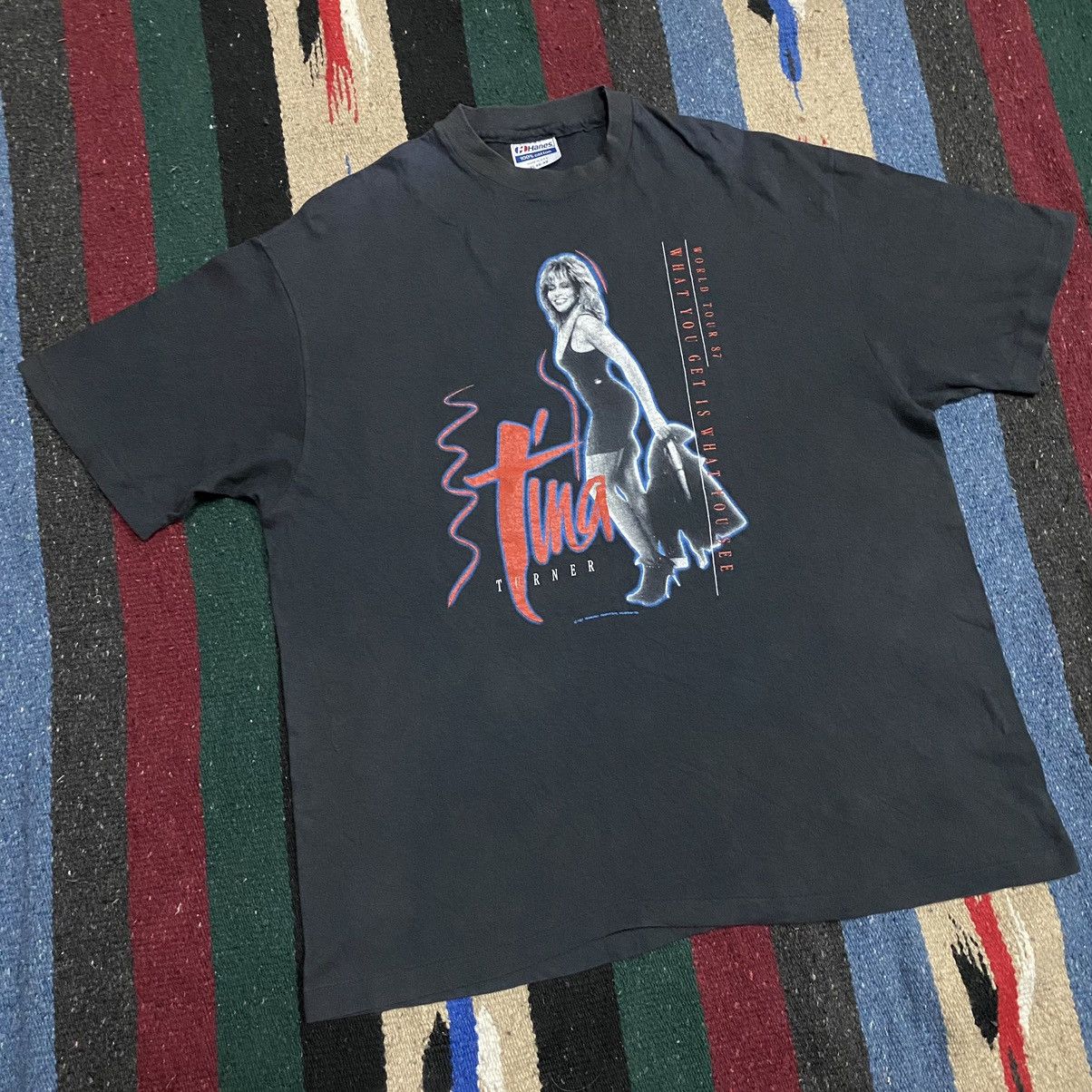 Band Tees × Tour Tee × Vintage VINTAGE 80S TINA TURNER WORLD TOUR T-SHIRT | Grailed