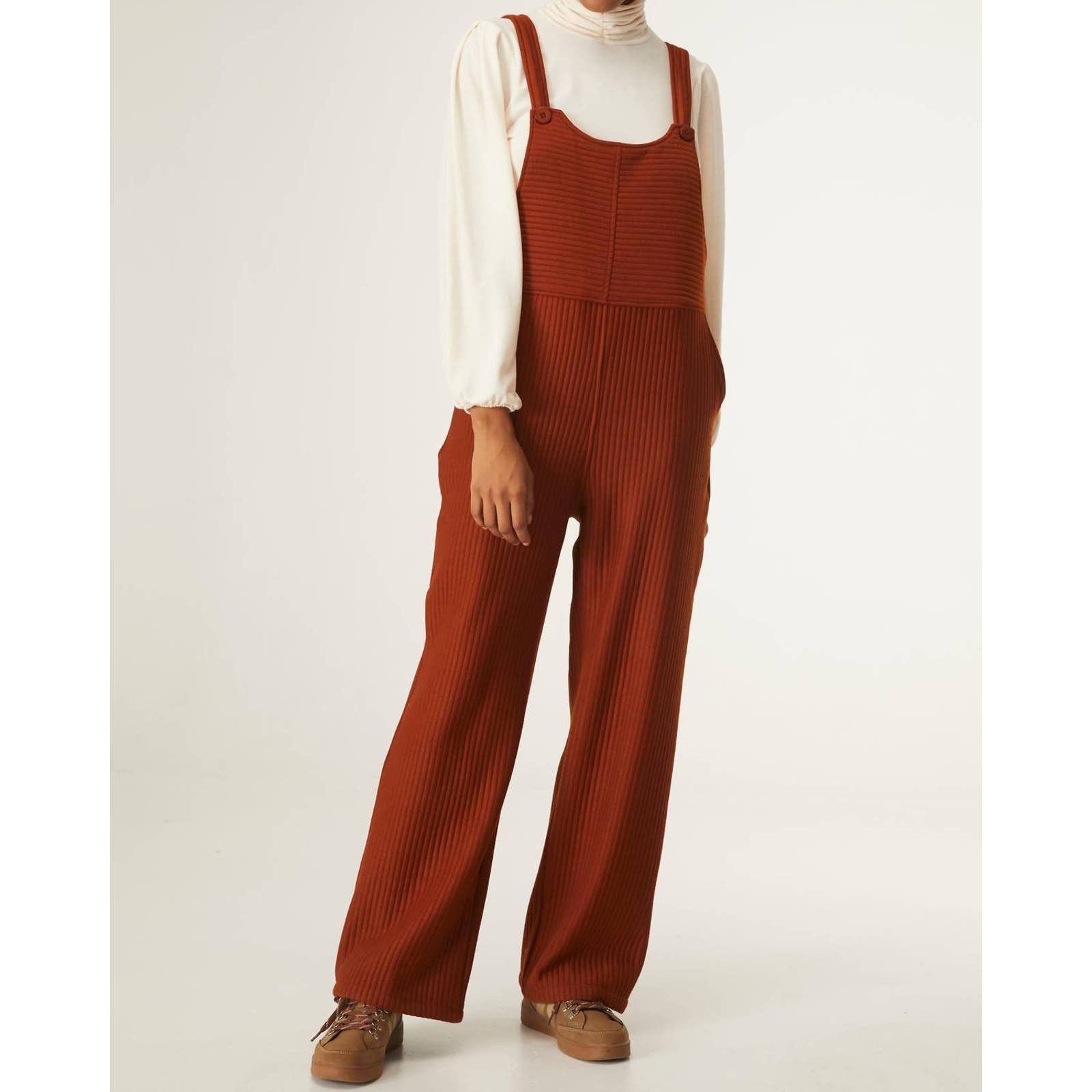 Compania Fantastica Wide Leg Dungarees Jumpsuit In Brown | Grailed