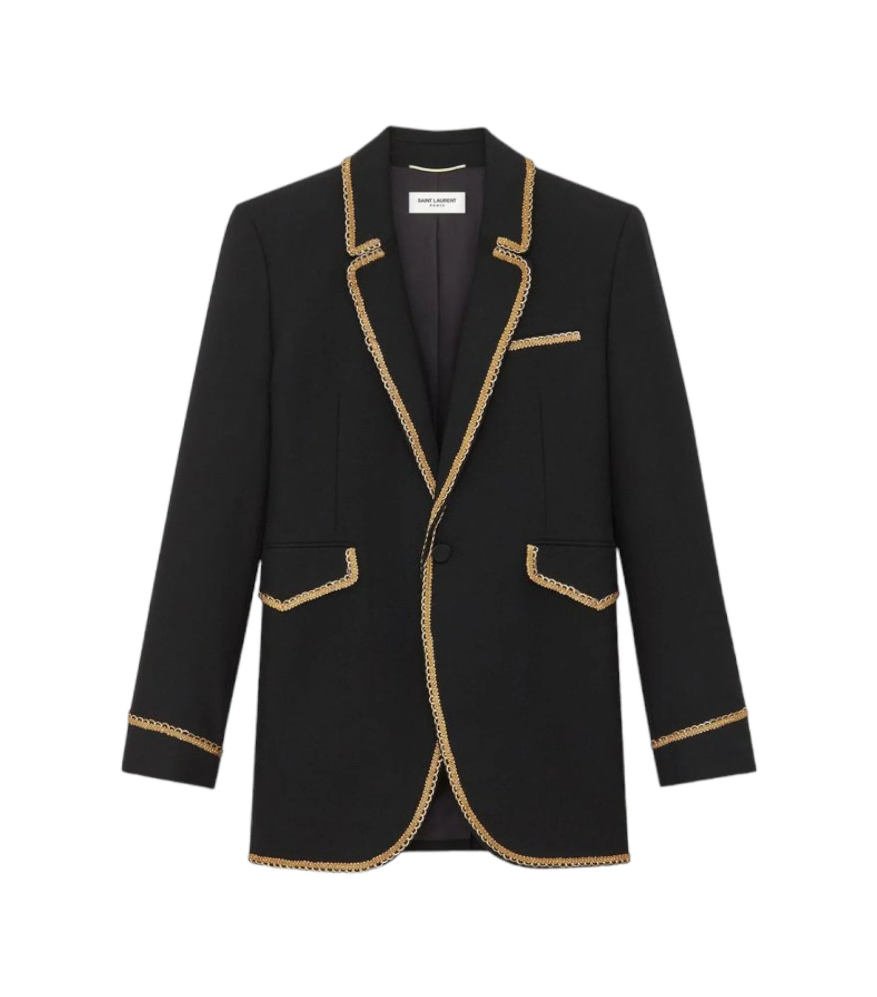 Saint Laurent Paris Saint Laurent Gold-Braided Blazer Jacket | Grailed