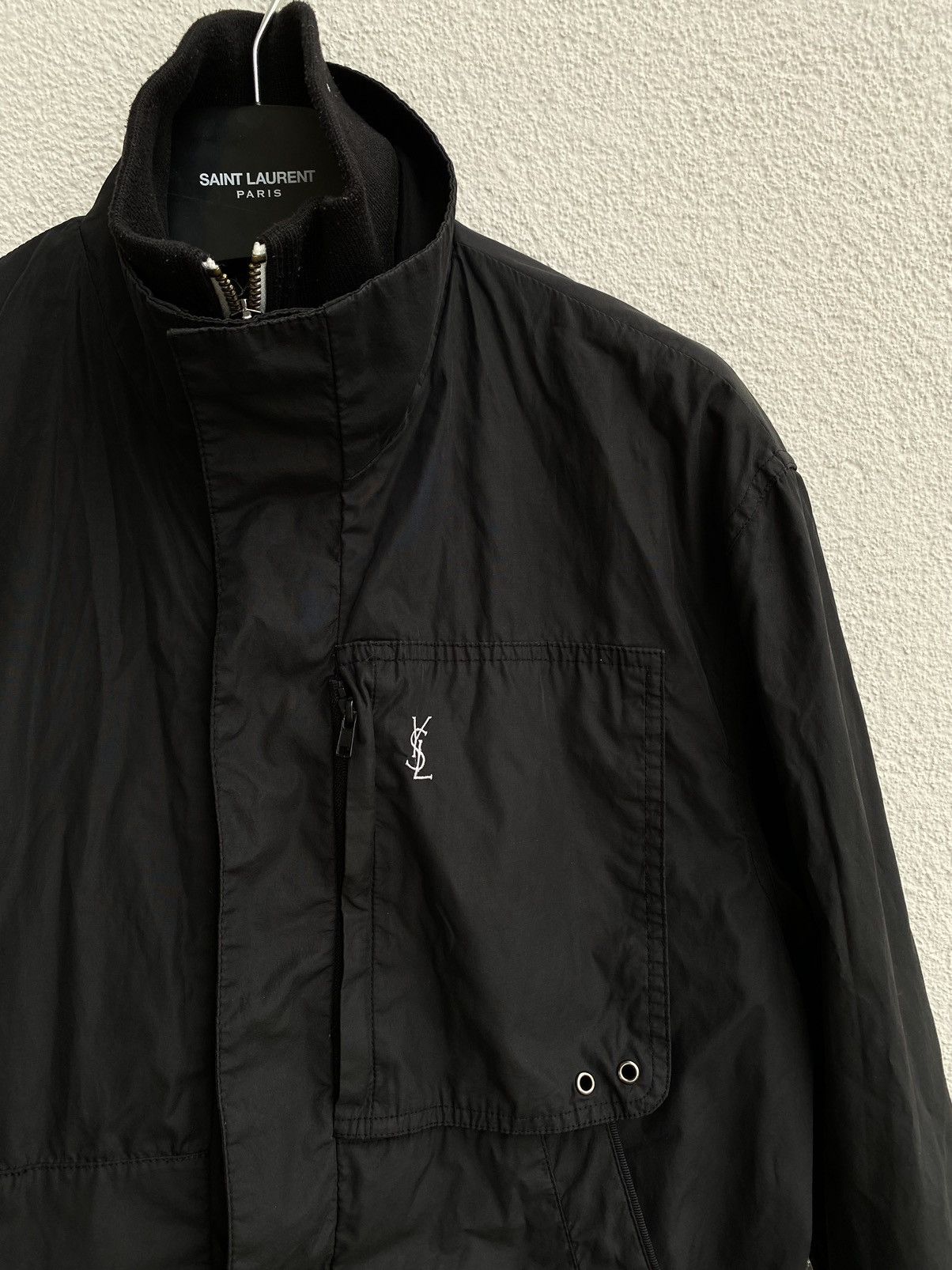 Vintage × Yves Saint Laurent Black YSL Jacket Windbreaker Spring/Autumn ...