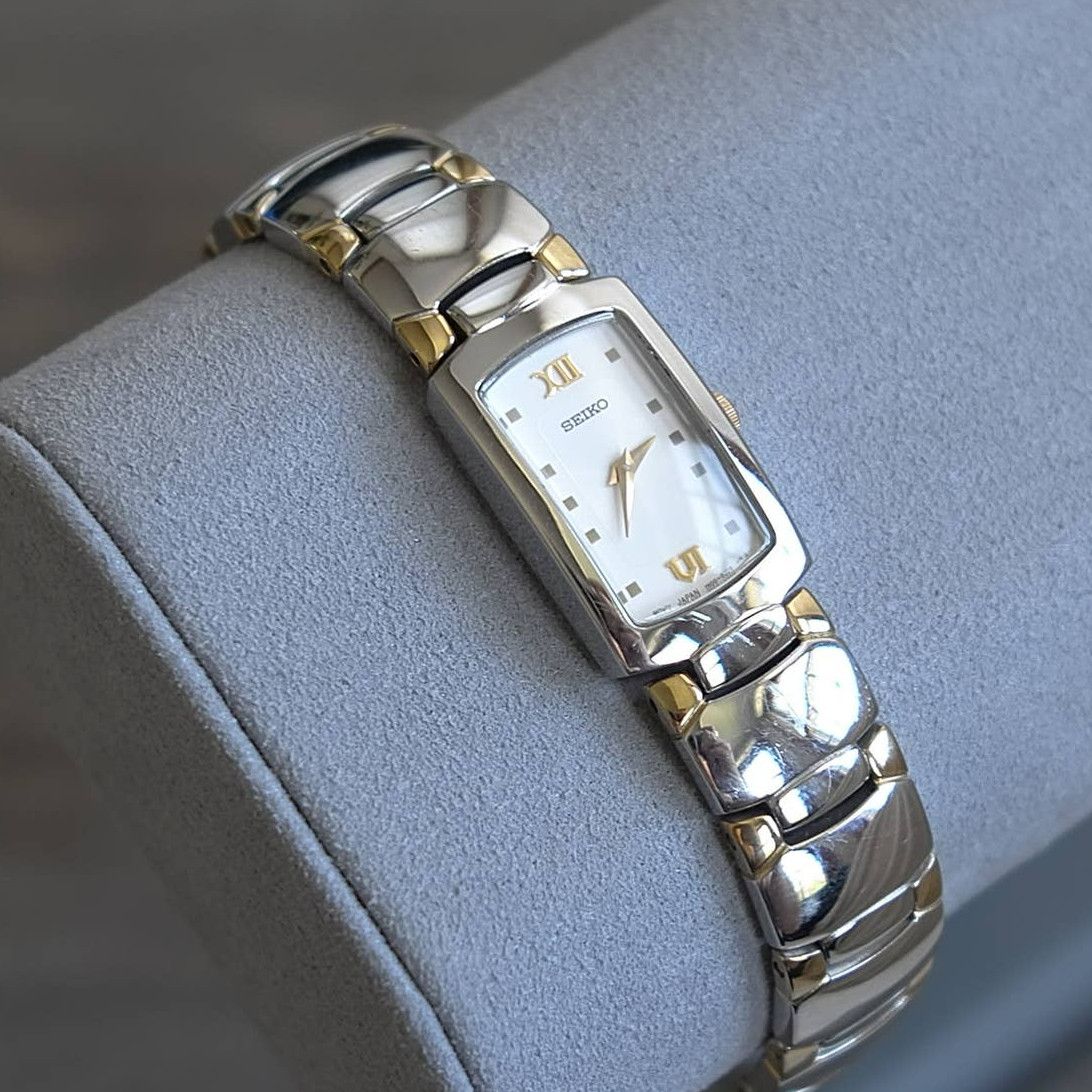 Seiko Vintage Seiko Ladies Watch Gold & Silver Rectangular Roman | Grailed