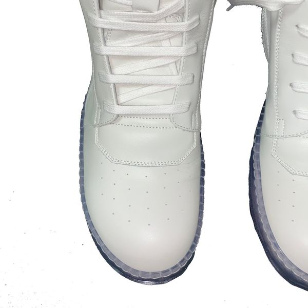 Rick Owens Geobasket White/Blue Clear Sole | Grailed