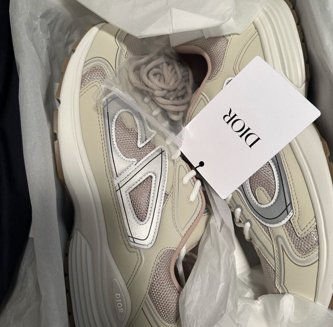 Dior Christian DIOR B30 Sneaker Trainer Cream / Beige / Rose Gold | Grailed