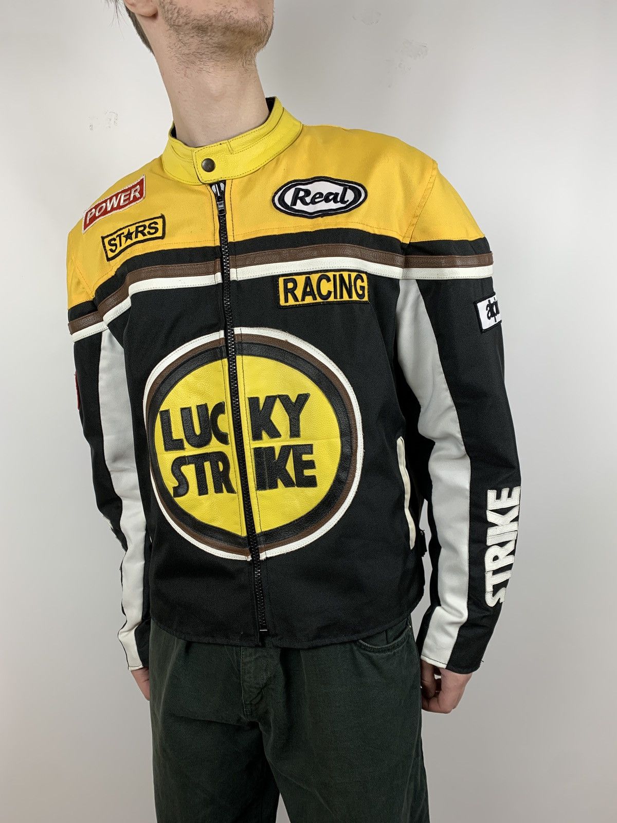 Vintage Vintage Lucky Strike Racing Leather Jacket | Grailed