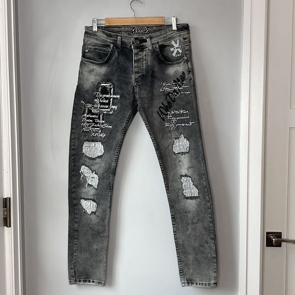 Other XWAY Mens Hyper Distressed Gray Jeans | Grailed