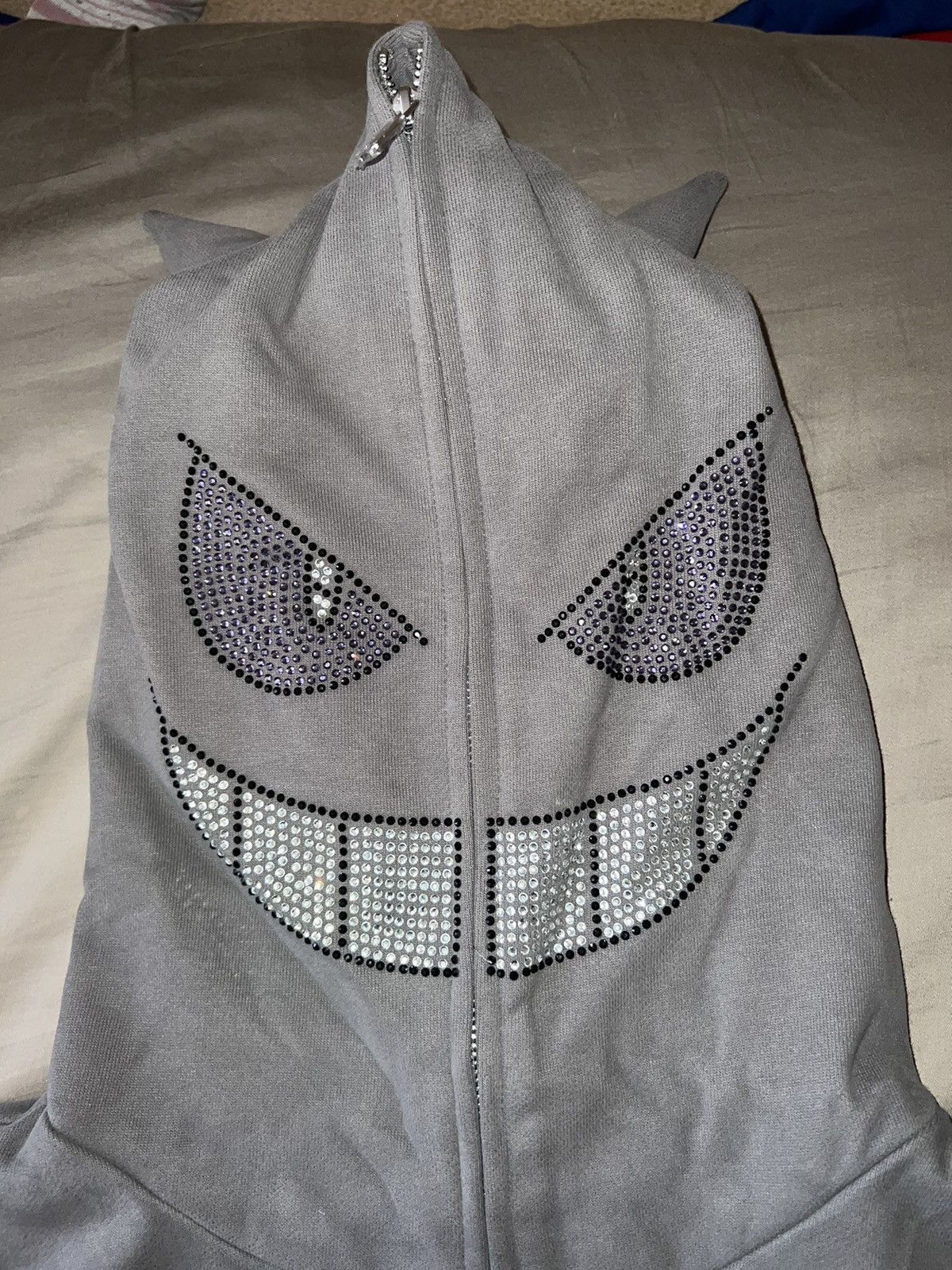 Pokemon × Rare Kanto Starter Grey Rhine stone Gengar Hoodie | Grailed