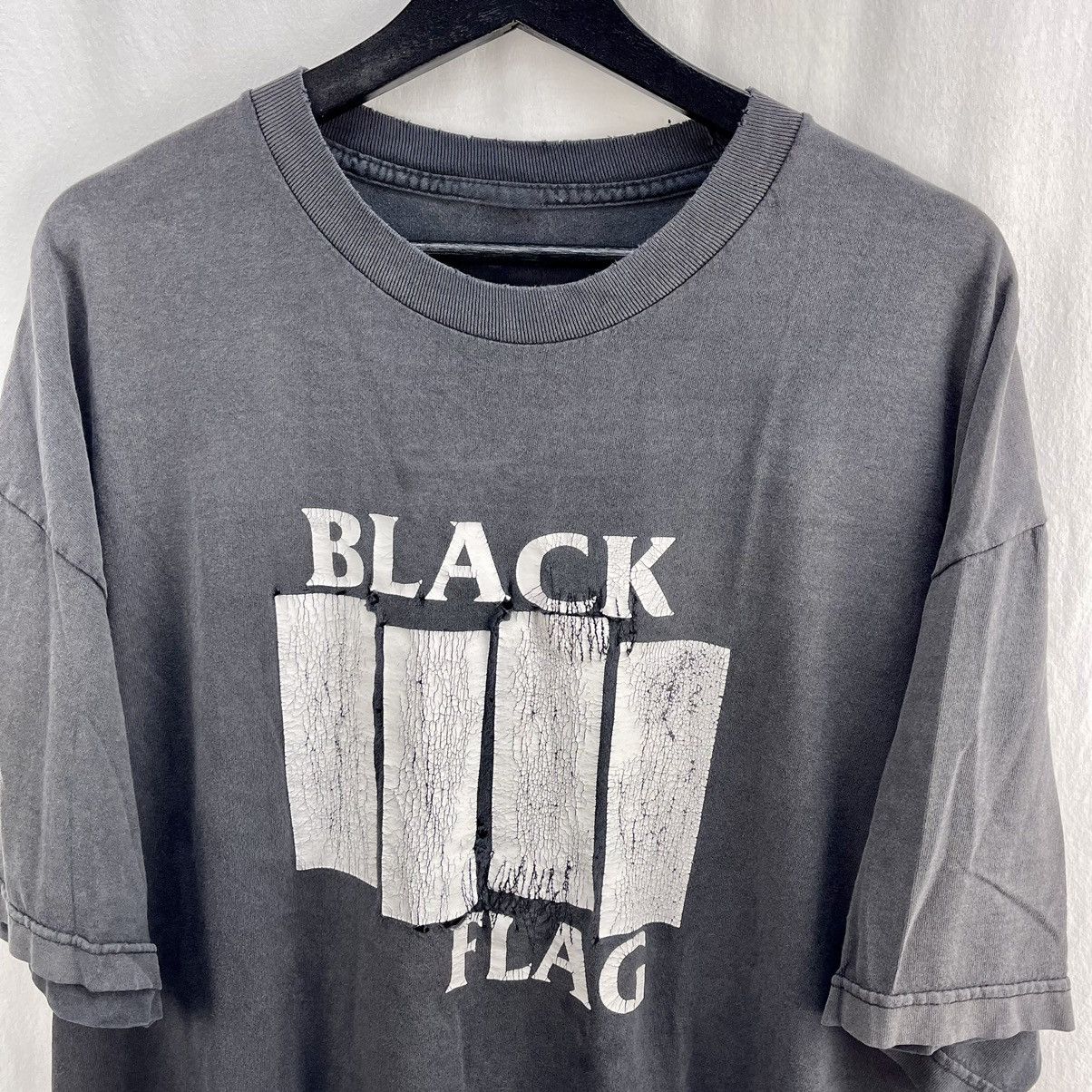 Band Tees × Black Flag × Vintage 90s Faded Black Black Flag Hardcore ...