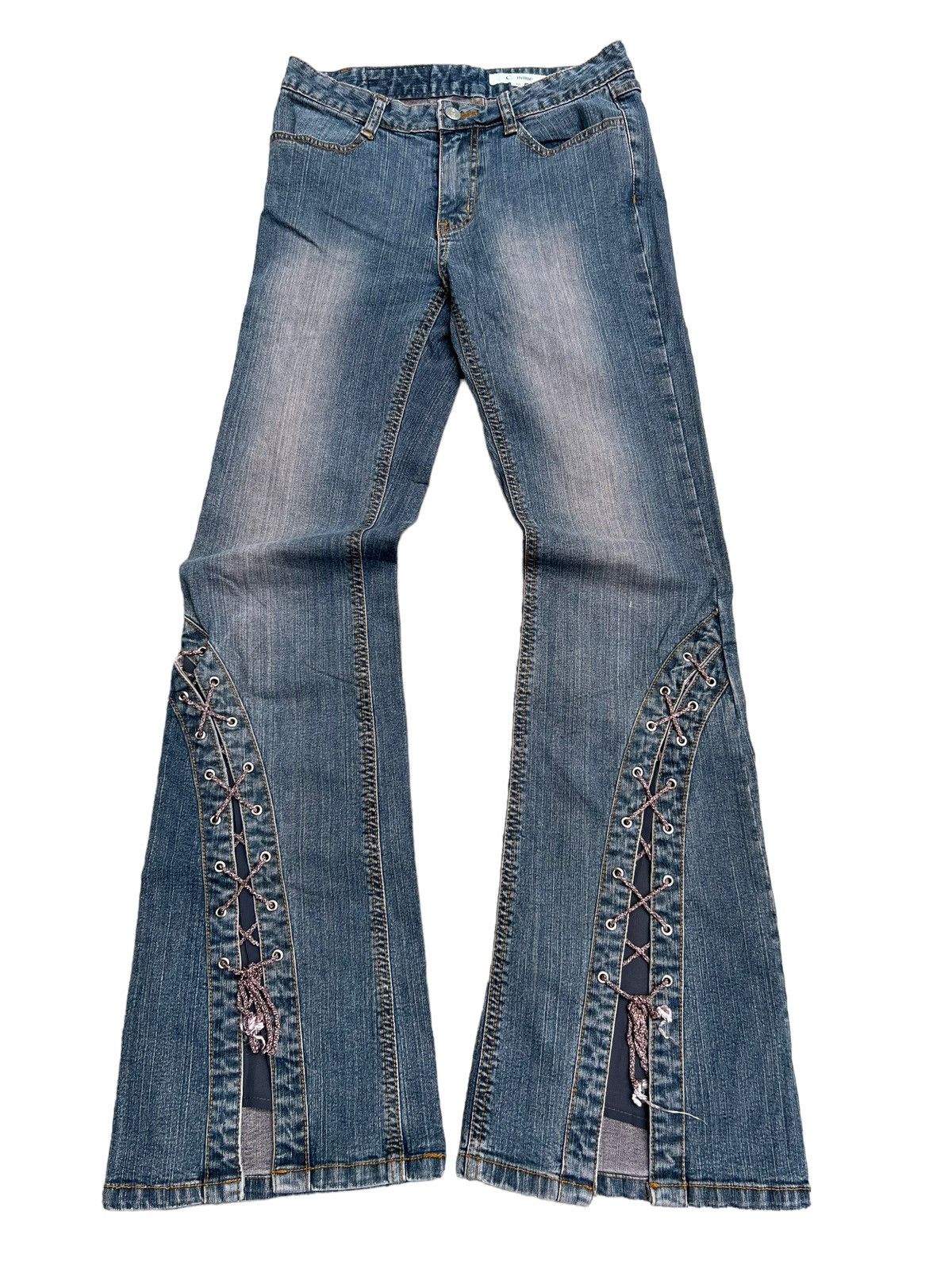 Tornado Mart c Nano Spiral Cut Patch Lace Flared Jeans tornado mart ...
