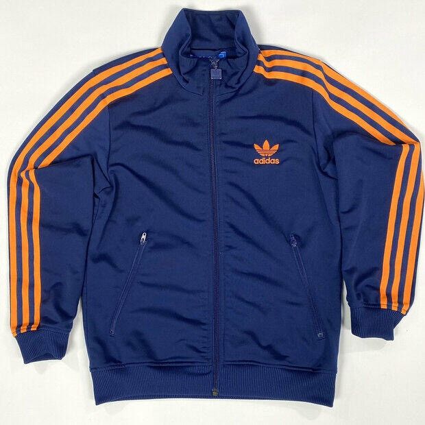 Adidas Adidas Track Jacket navy striped orange | Grailed