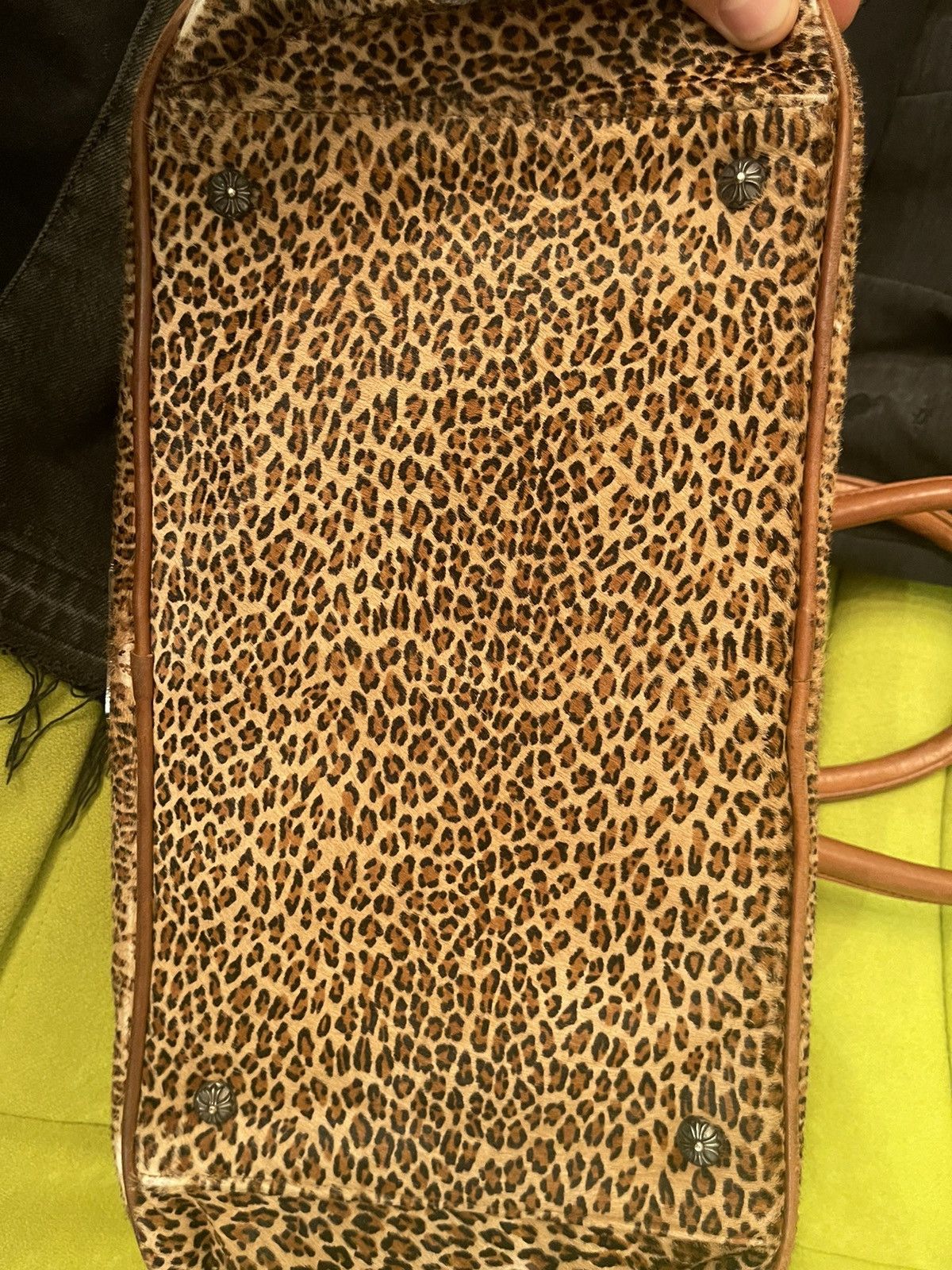 Chrome Hearts Chrome Hearts Custom Leopard Fur CROSS Patch Duffle Bag | Grailed