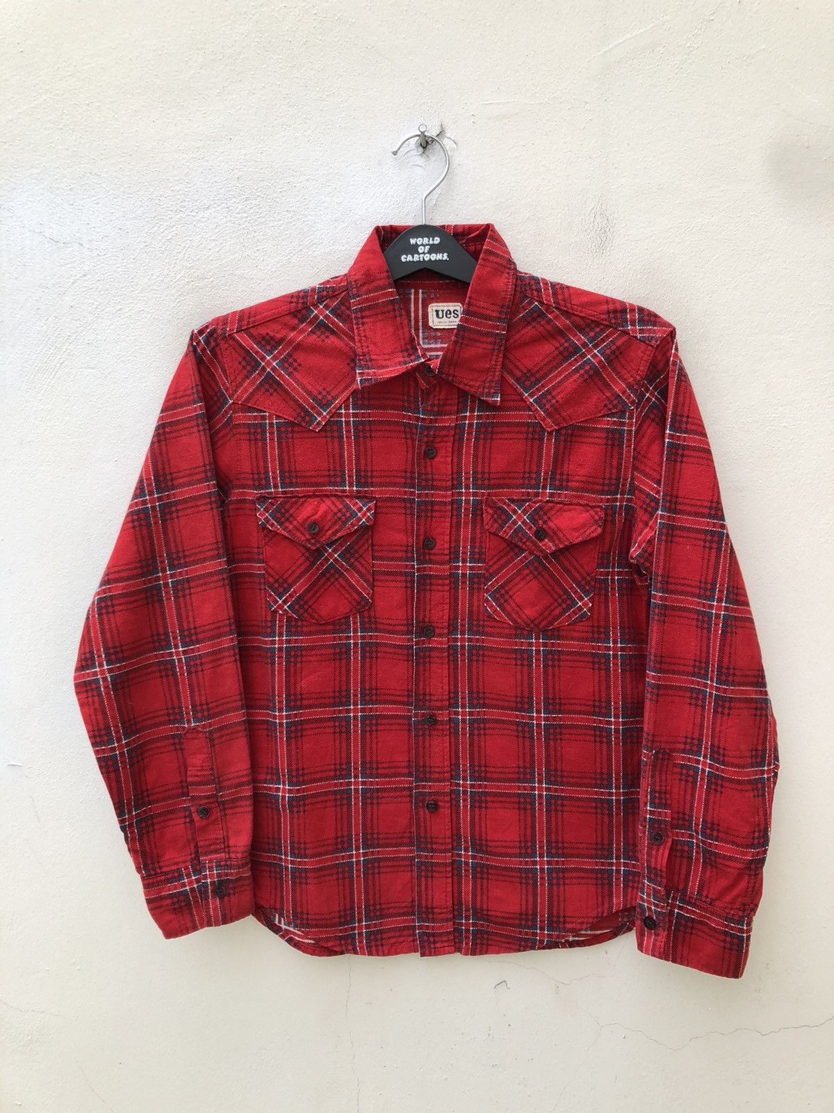 Ues Japan UES Union Made Double Pocket Plaid Western Flannel Shirt ...