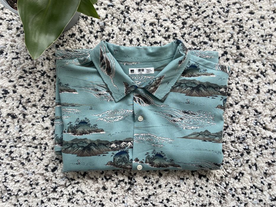 Uniqlo Uniqlo X Museum of Fine Arts Boston Green Print Shirt | Grailed
