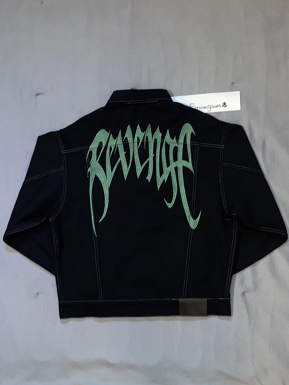 Revenge Revenge Green Embroidered Denim Jacket | Grailed
