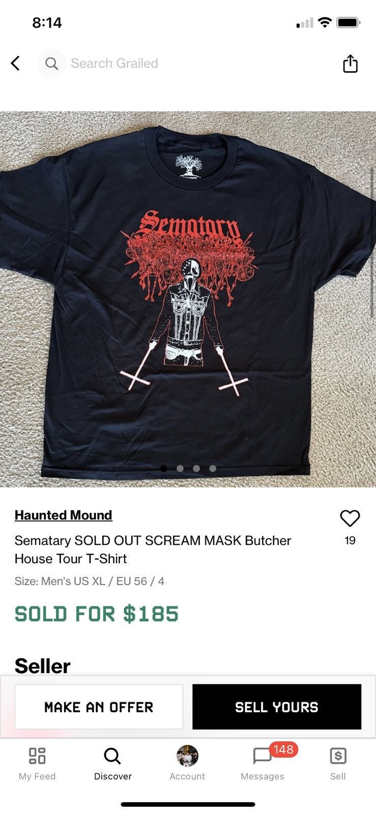 Haunted Mound Sematary SOLD OUT SCREAM MASK Butcher House Tour T-Shirt ...