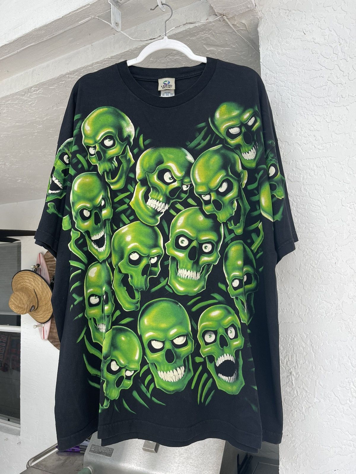 Liquid Blue × Vintage Vintage 2001 Liquid Blue Skull Pile Shirt Travis ...