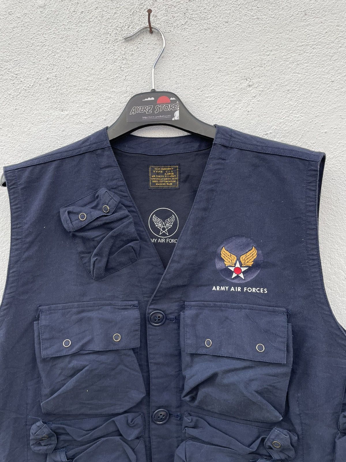 Us Air Force Army Air Forces Type C-1 Vest Emergency Dark Blue Jacket ...
