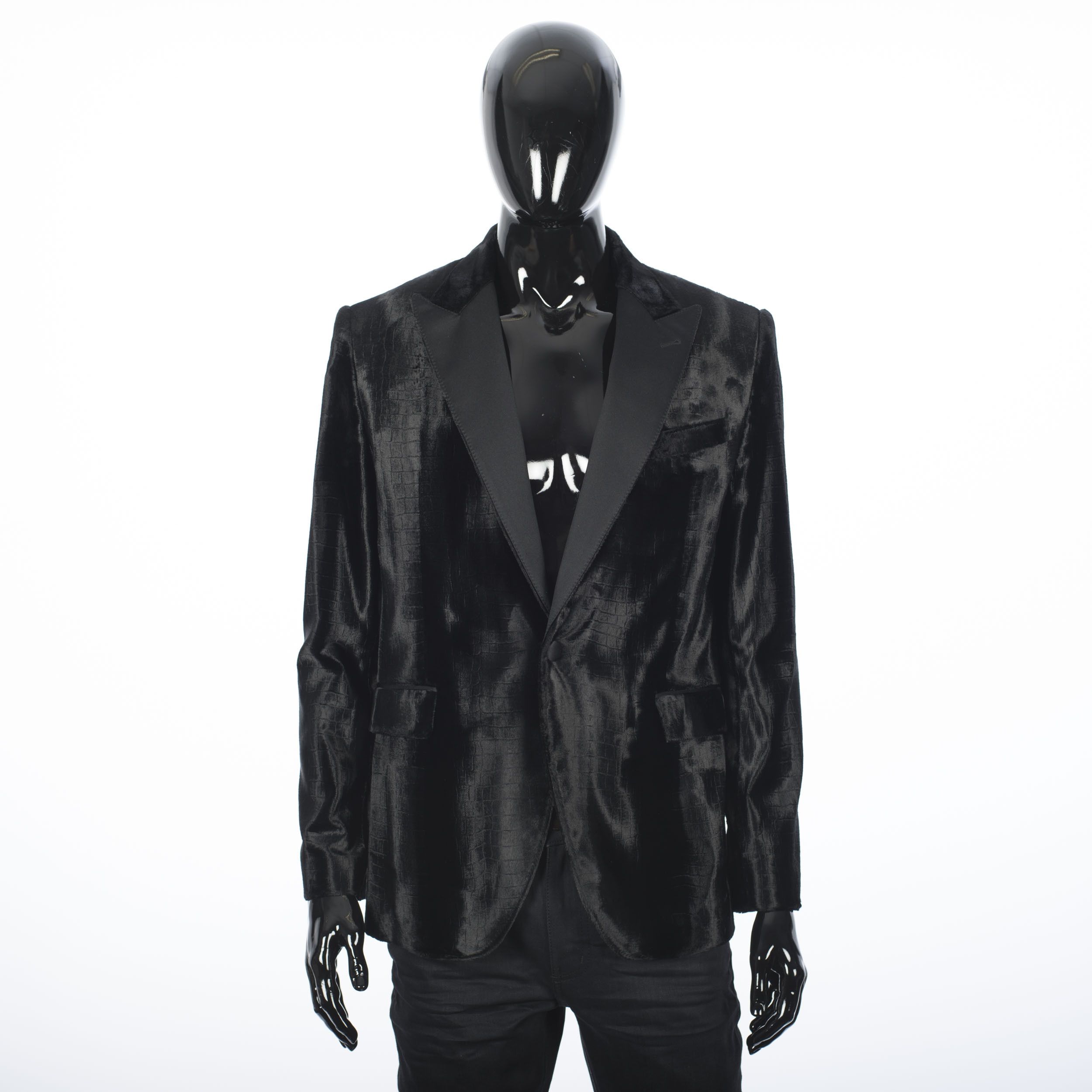 Celine Tuxedo Peak Collar Jacket In Croc Embossed Velvet | Grailed