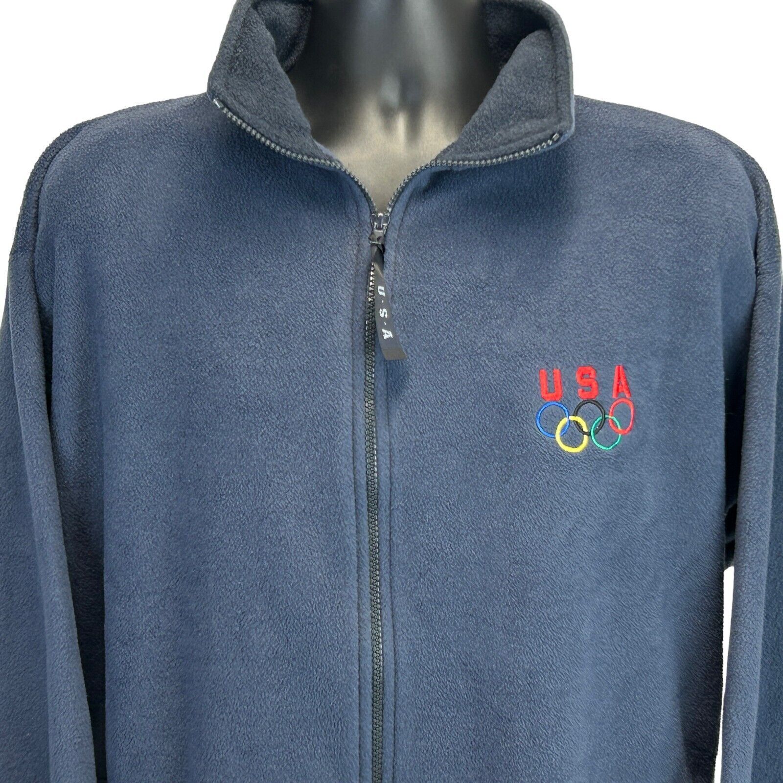 Vintage USA Olympics Vintage 90s Fleece Jacket Blue Olympic Games L ...