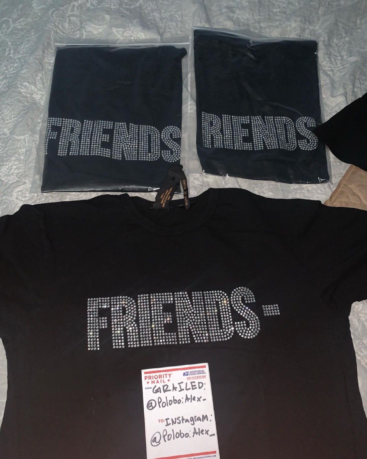 Vlone Friends Rhinestone Tee | Grailed
