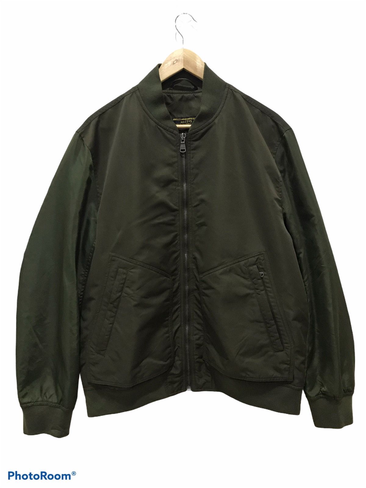 Military Hazzys olive green army bomber jacket | Grailed