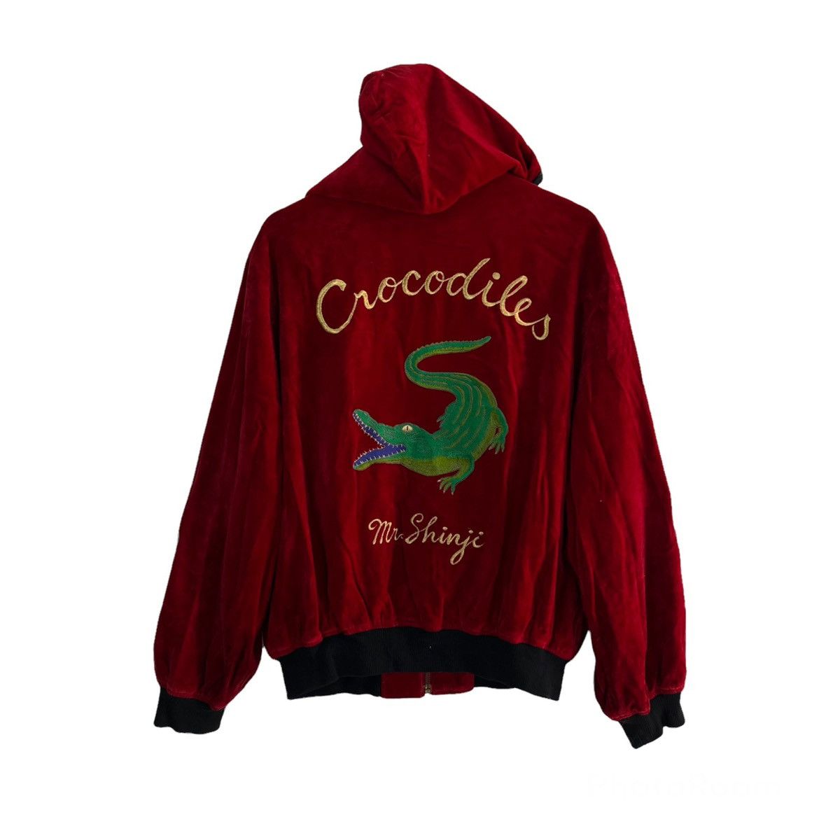 Japanese Brand VINTAGE MR SHINJI VELVET JACKET CROCODILE EMBROIDERY ...