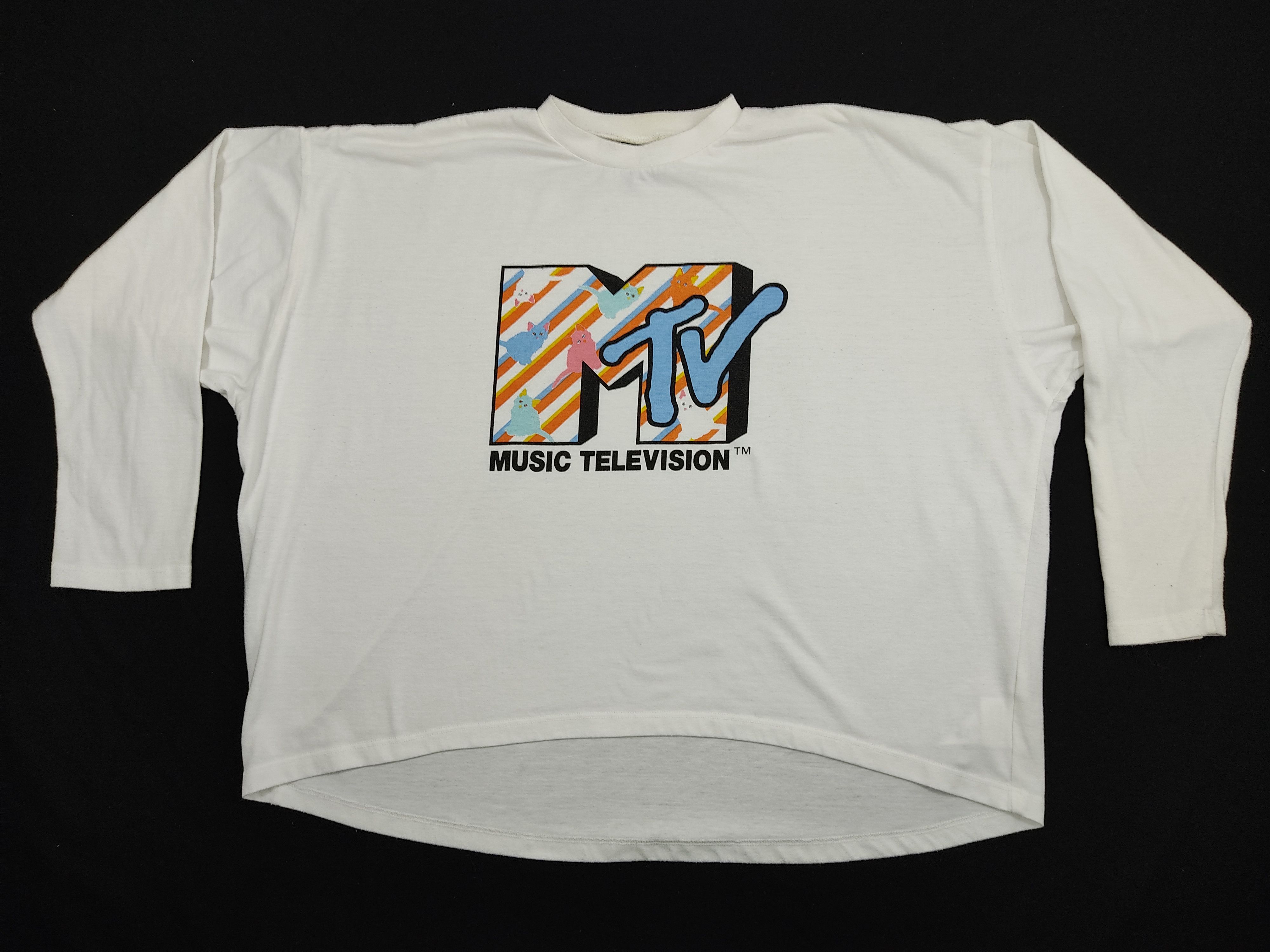 Mtv × Streetwear MTV Music Television Half Baggy Tee Crop Big Logo ...