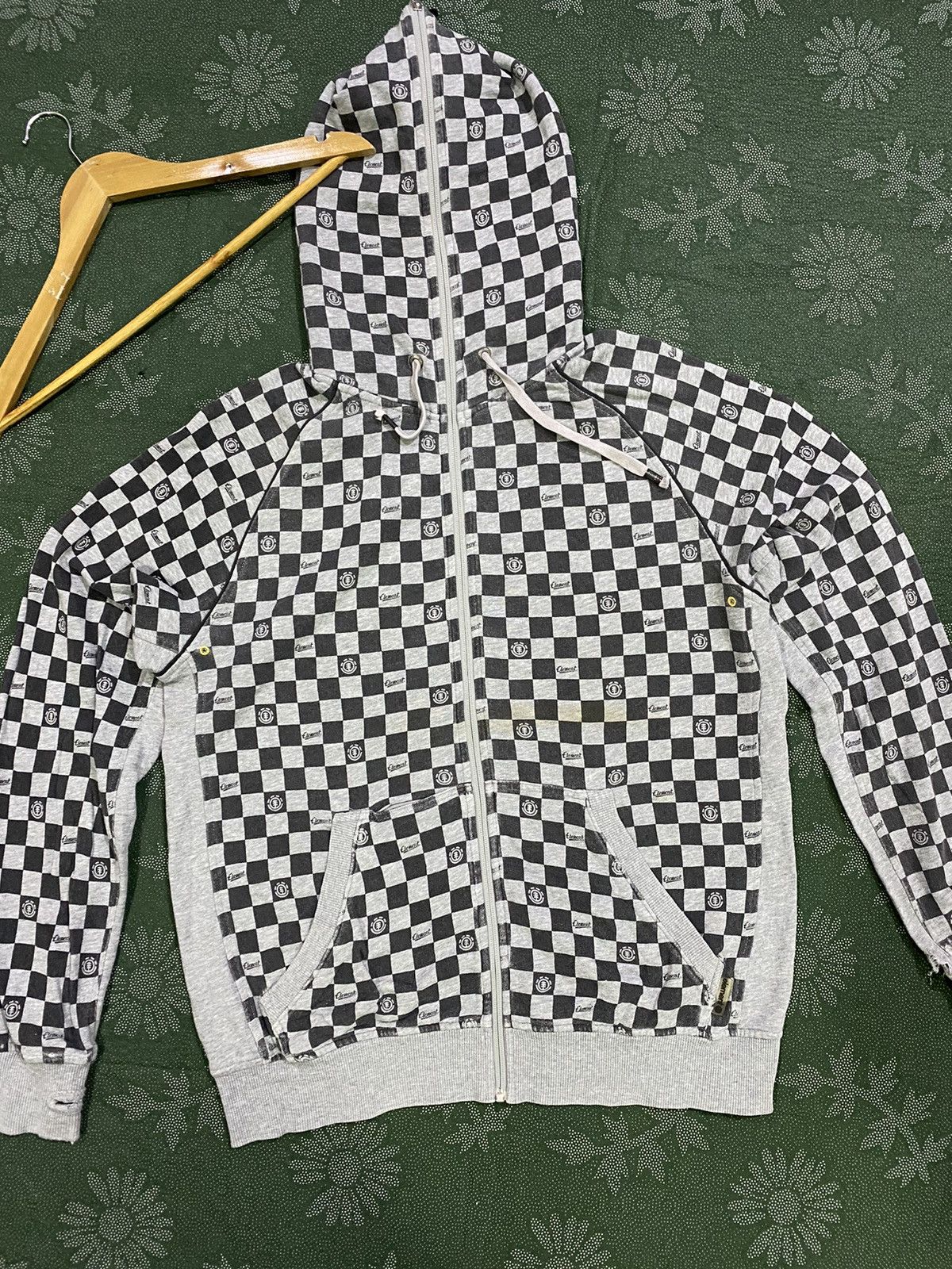 Element 🔥 Rare 🔥 Distressed Element Checkerboard Hoodie | Grailed