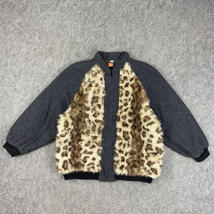 Vintage Vintage Japanese Brand Wool And Leopard Jacket -J120 | Grailed