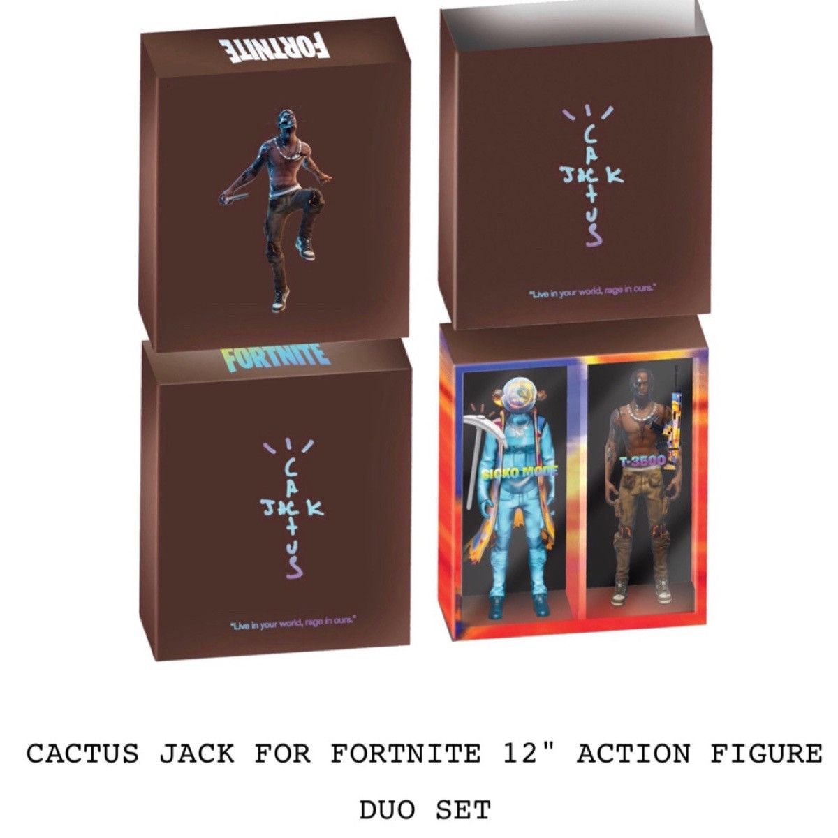 Travis Scott Travis Scott Cactus Jack Fortnite 12” Action Figure Duo ...