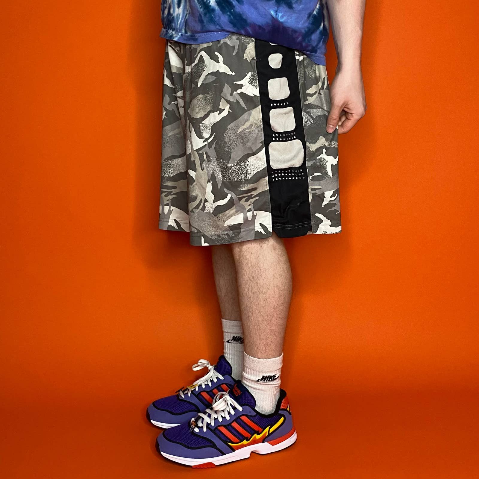 Nike × Nike ACG × Vintage White Arctic Camo Nike Elite Shorts Loose Fit ...