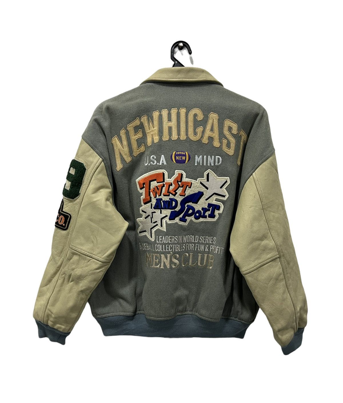 Leather Jacket × Varsity Jacket × Vintage VINTAGE HICAST CLUB SPORTS ...