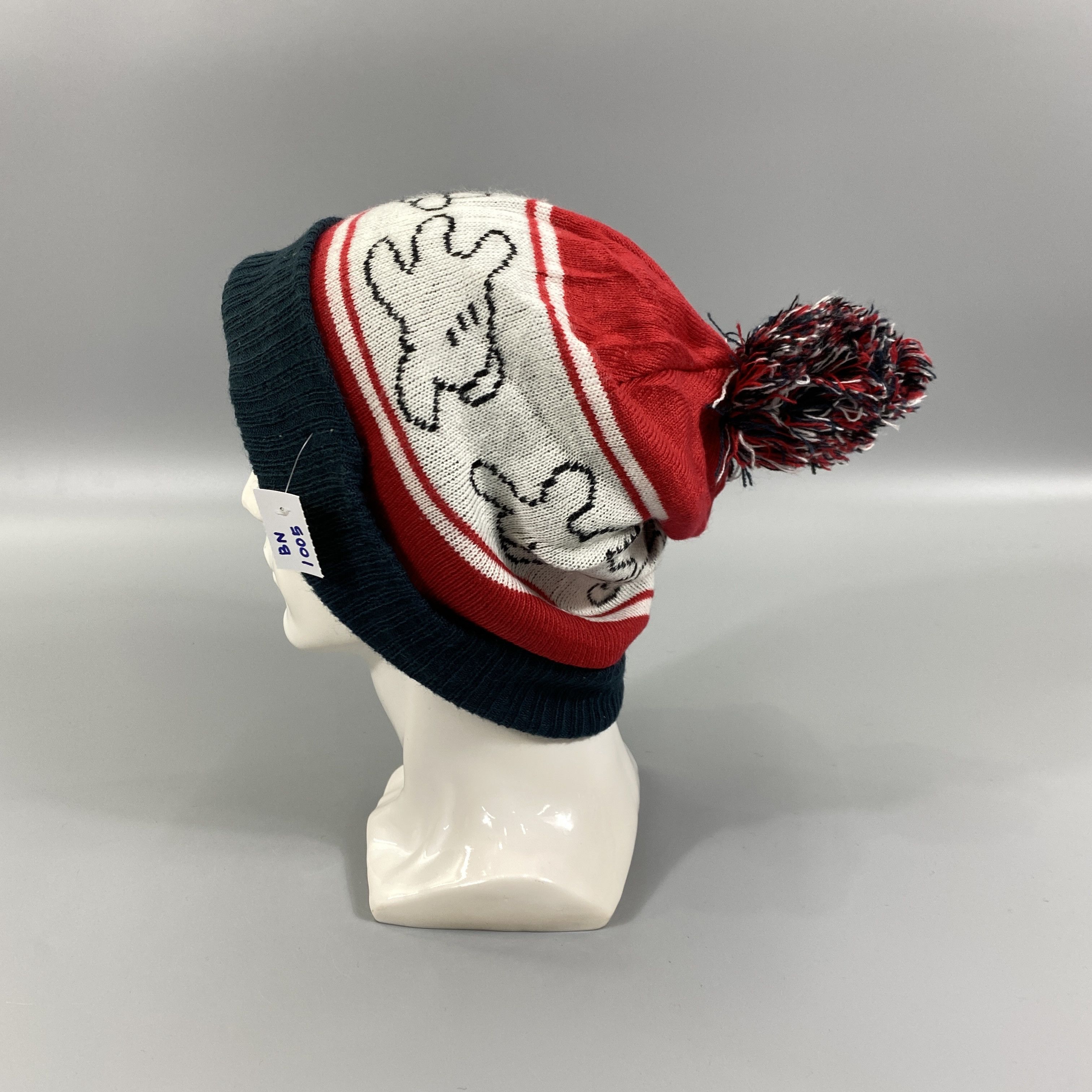 Disney × Streetwear × Vintage Disney Hand Beanie Hat With Pom Pom ...