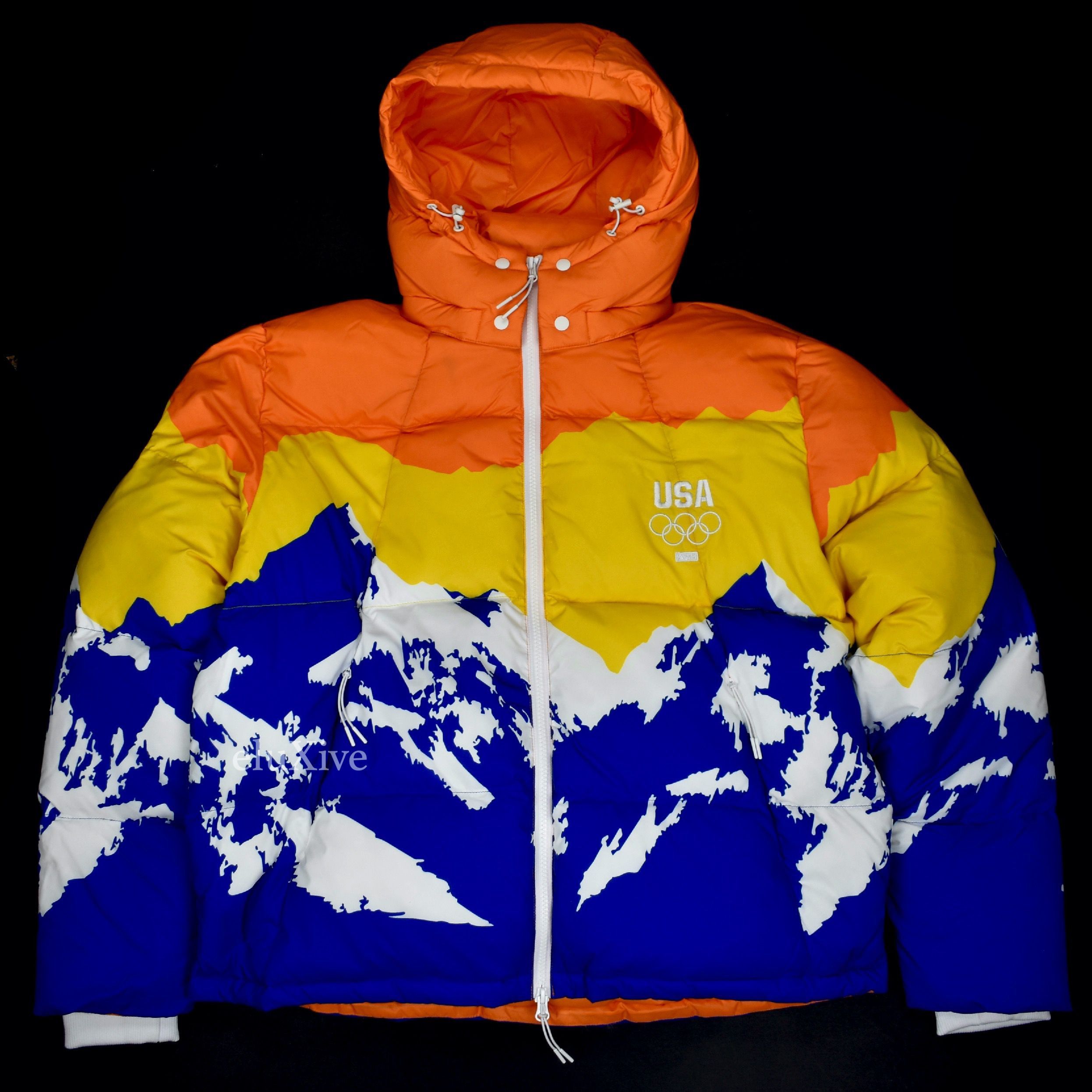Kith Kith Team USA Mountain Print Puffer Jacket NWT | Grailed